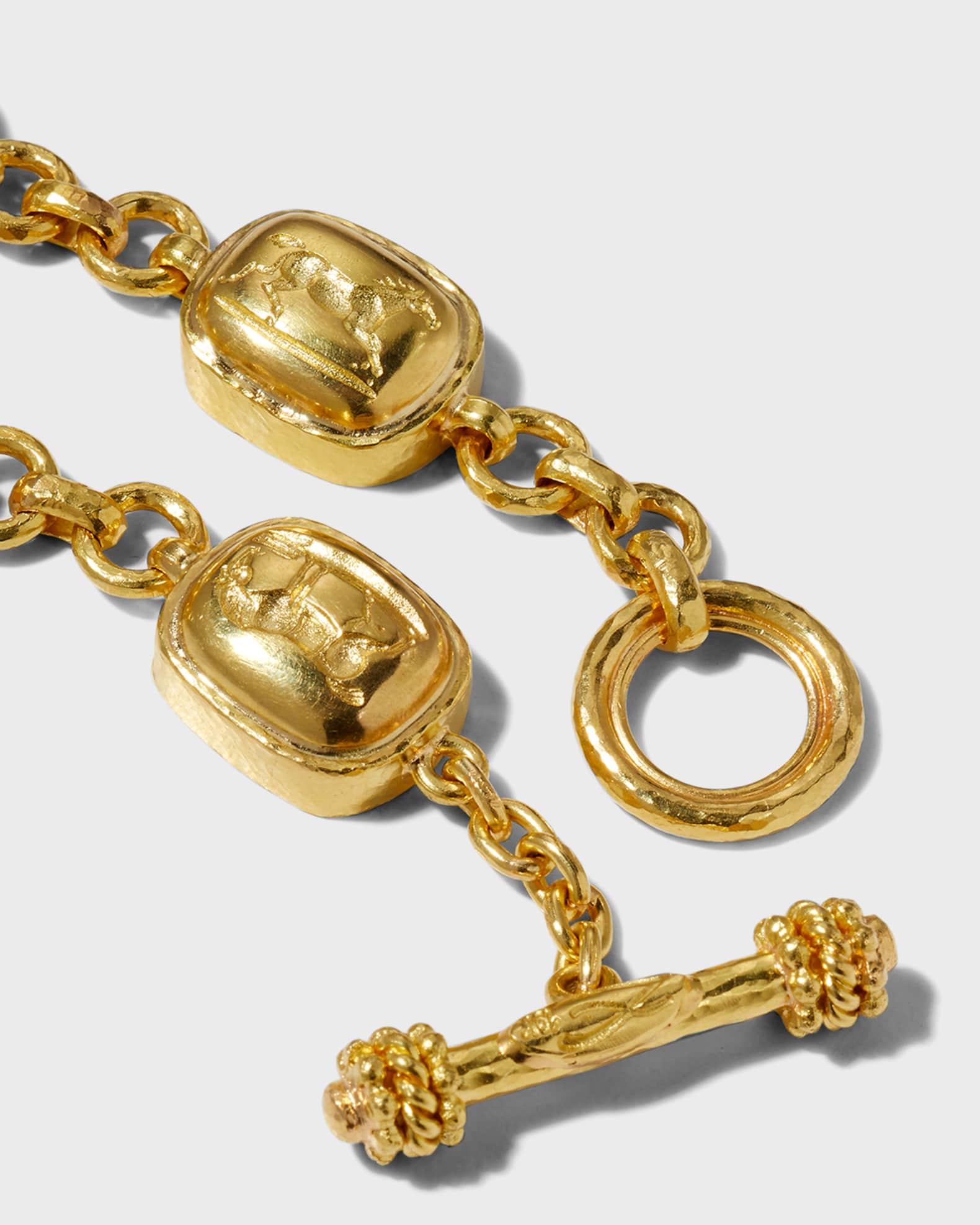 Elizabeth Locke 19K Intaglio Horse Sphinx Lion Hound Bracelet | Neiman ...