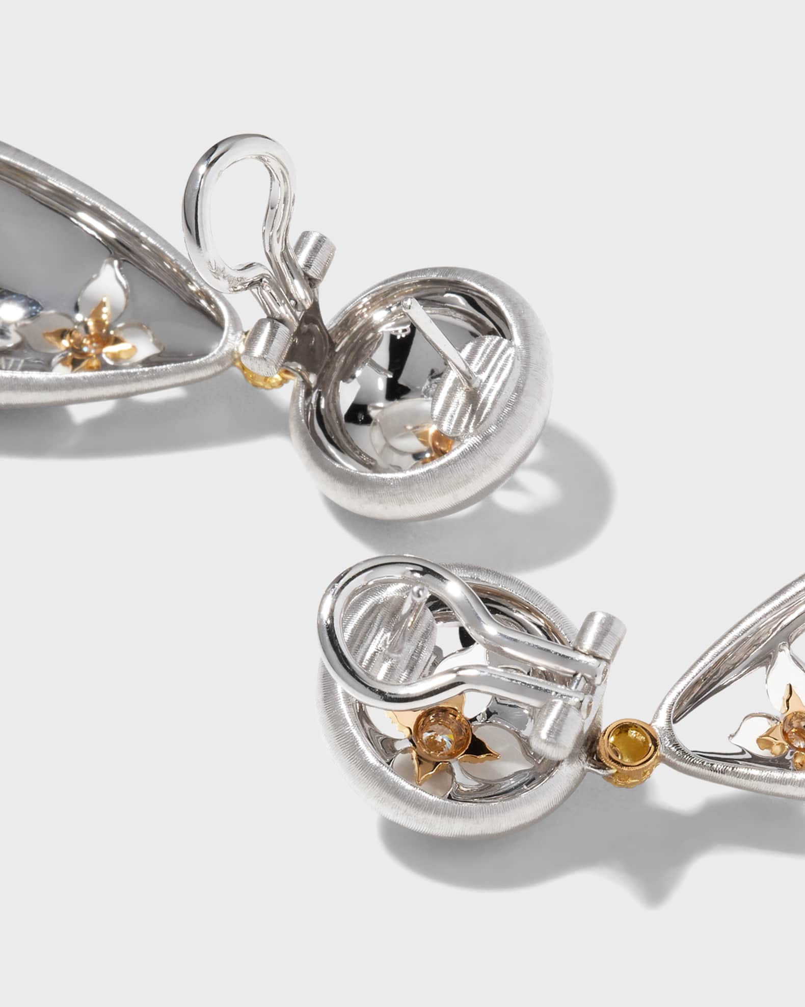 Buccellati Macri Giglio 18k Gold Teardrop Diamond Earrings | Neiman Marcus