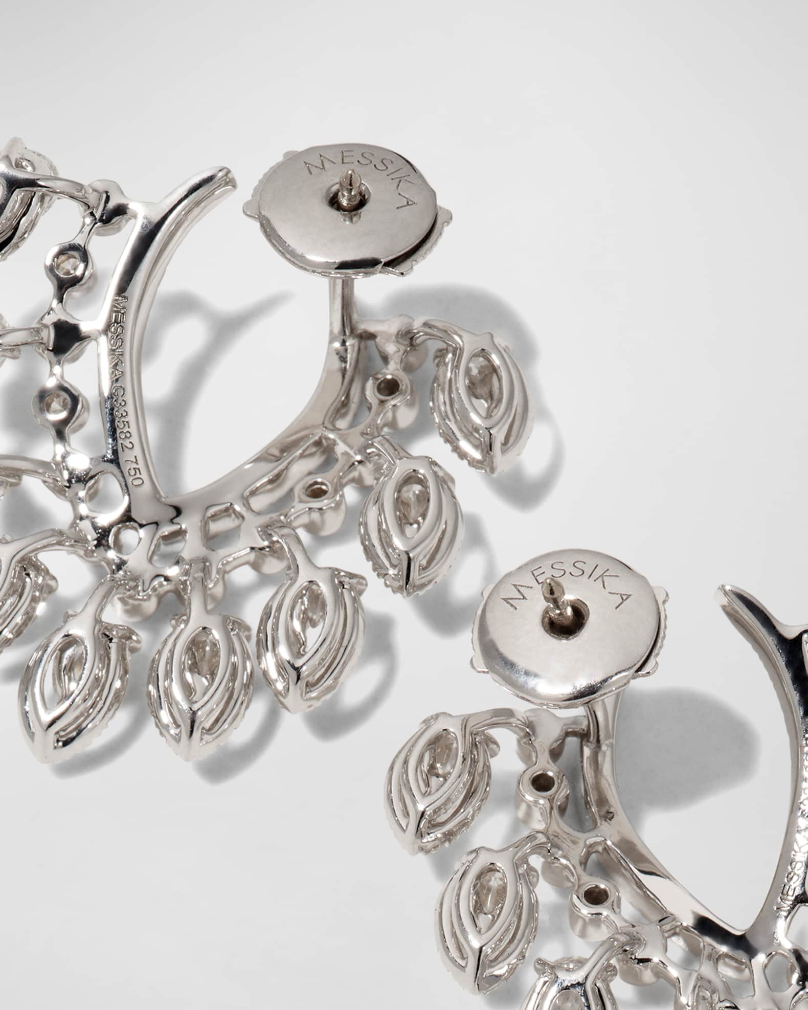 Messika Desert Bloom 18K White Gold Diamond Earrings | Neiman Marcus