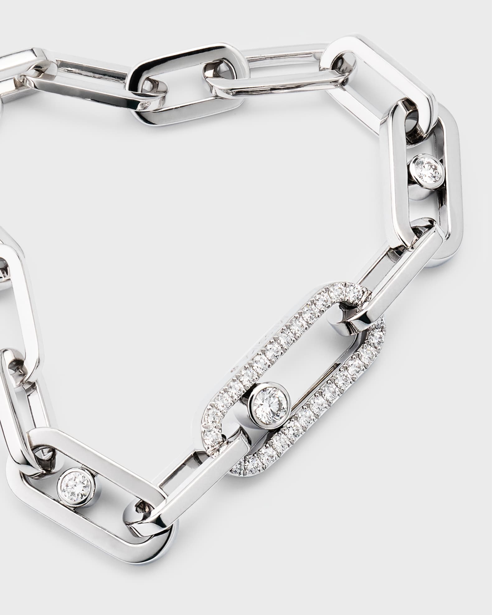Messika MOVE LINK 18K WHITE GOLD DIAMOND BRACELET | Neiman Marcus