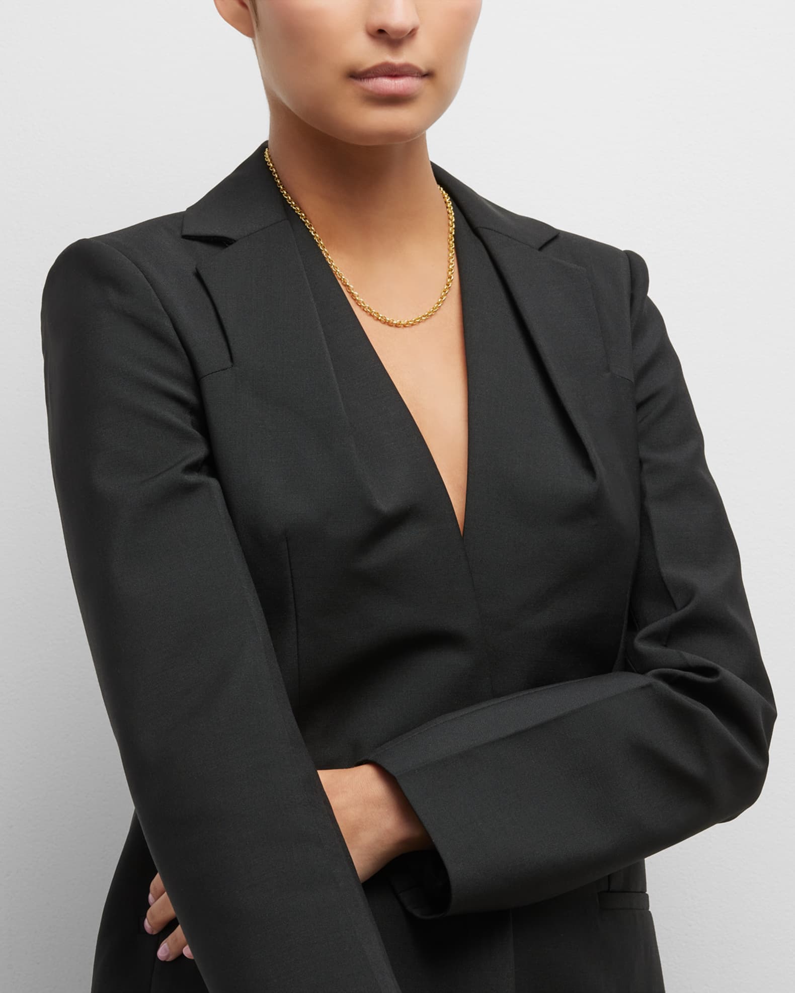 Elizabeth Locke 19K Tiny Link Necklace, 21"L | Neiman Marcus