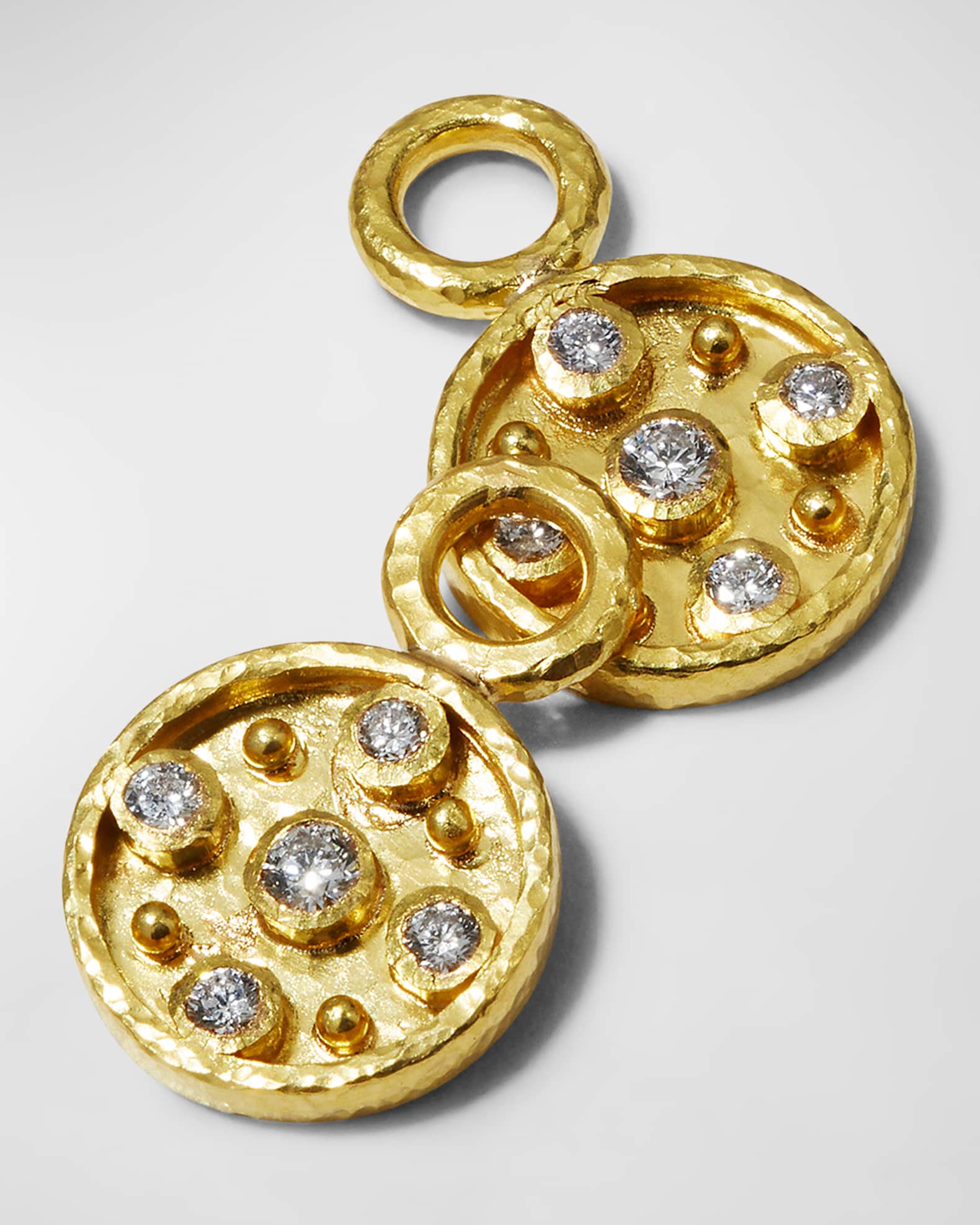 Elizabeth Locke 19k Gold Diamond Disc Earring Pendants | Neiman Marcus