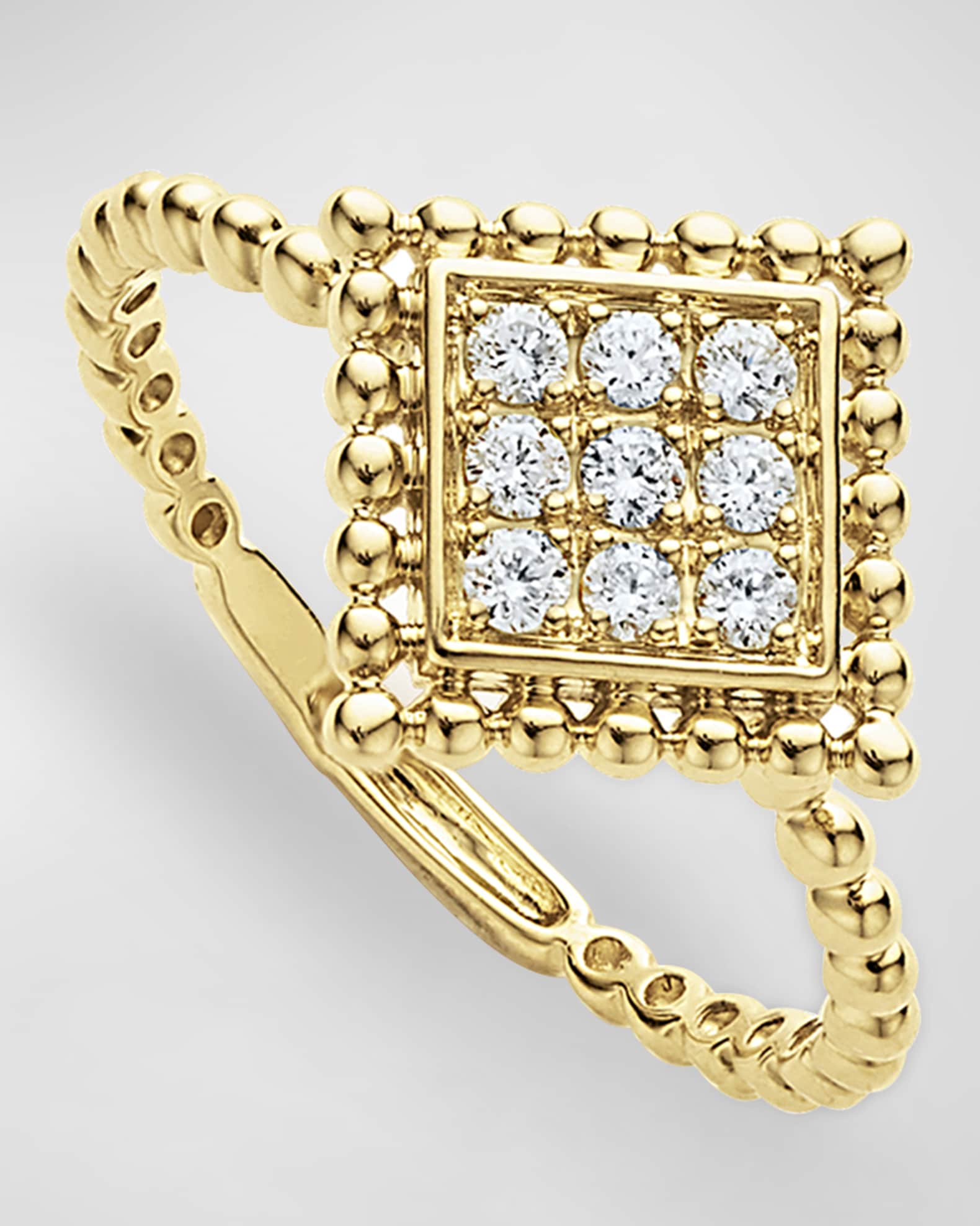 LAGOS 18K Covet Diamond Large Pave Center Stack Ring, Size 7 | Neiman ...