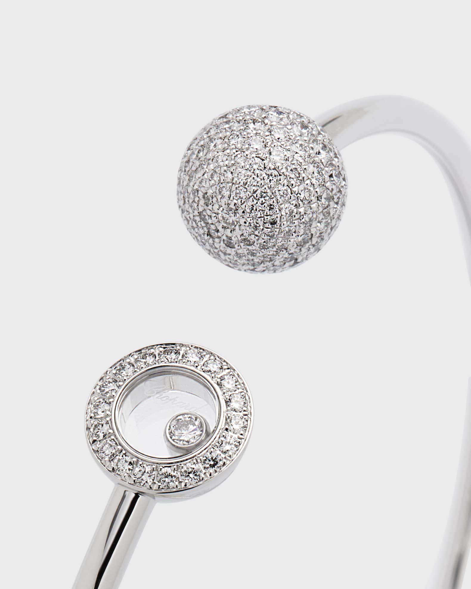 Chopard Happy Diamonds Planet 18K White Gold Bangle, Size Medium | Neiman Marcus