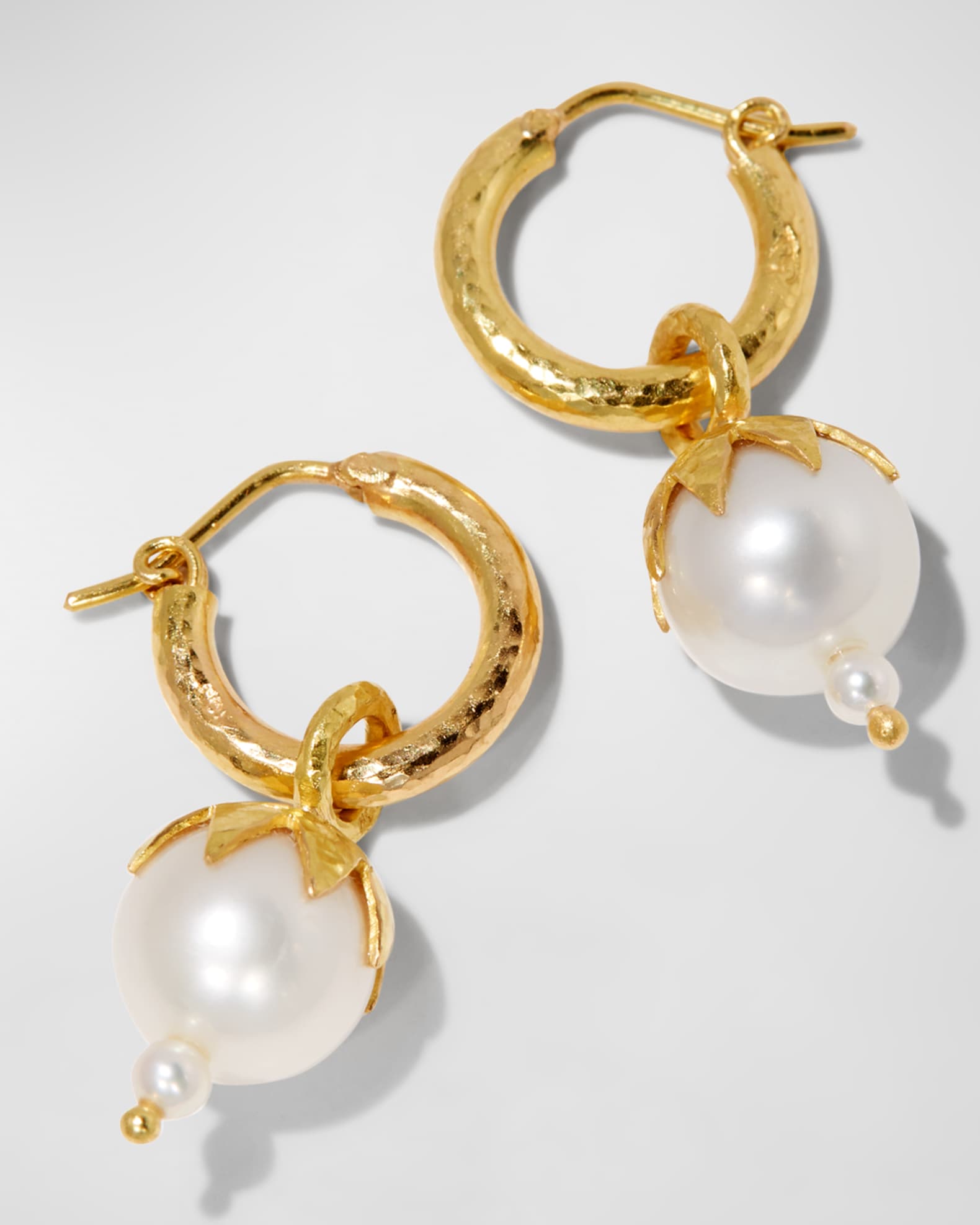 Elizabeth Locke 19k Freshwater Pearl Earring Pendants | Neiman Marcus