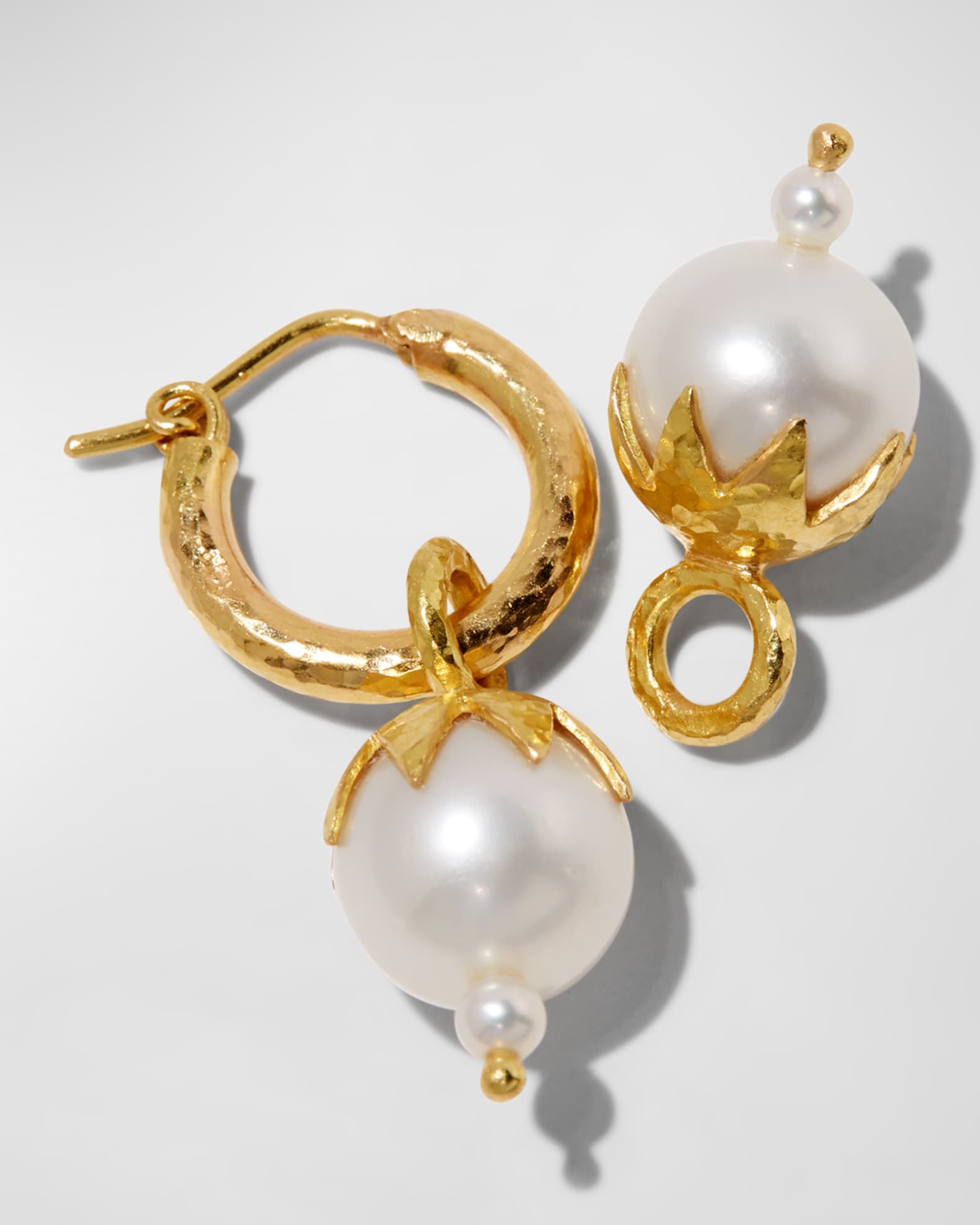 Elizabeth Locke 19k Freshwater Pearl Earring Pendants | Neiman Marcus