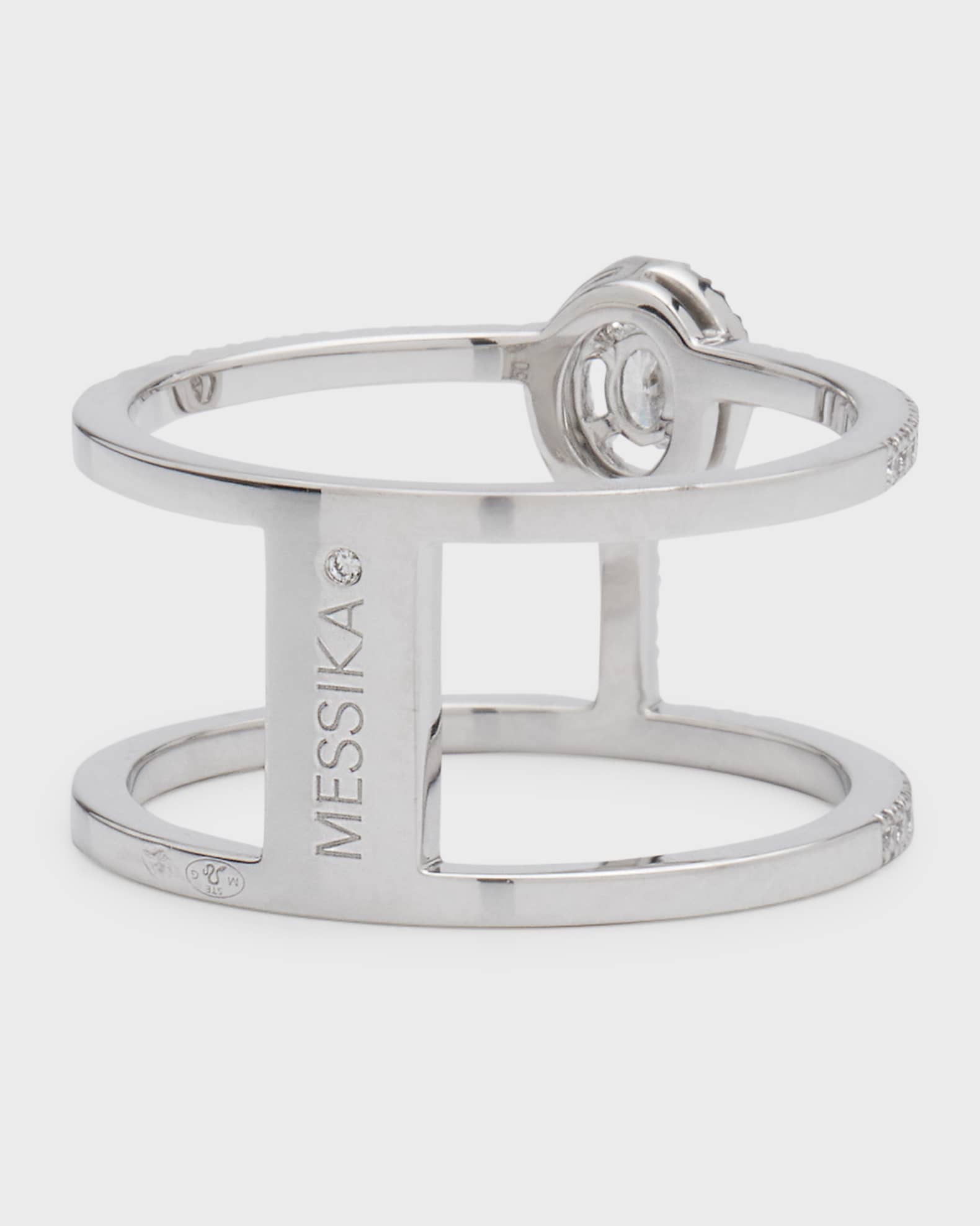 Messika GLAM'AZONE 18K WHITE GOLD TWO-ROW DIAMOND RING | Neiman Marcus