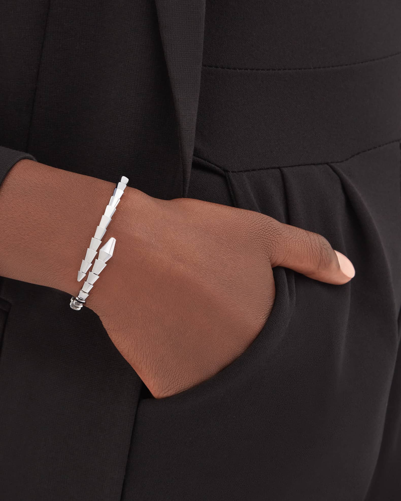 BVLGARI Serpenti Viper White Gold Bracelet, Size XL | Neiman Marcus