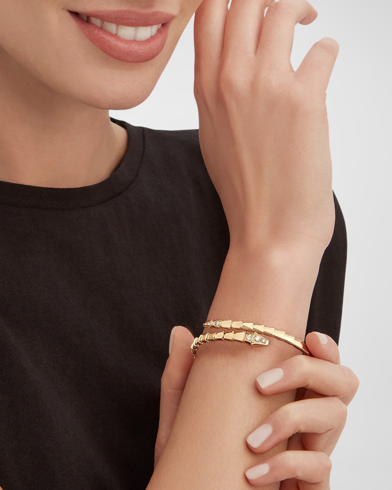 BVLGARI Serpenti Viper 18K Yellow Gold Diamond Bracelet | Neiman Marcus
