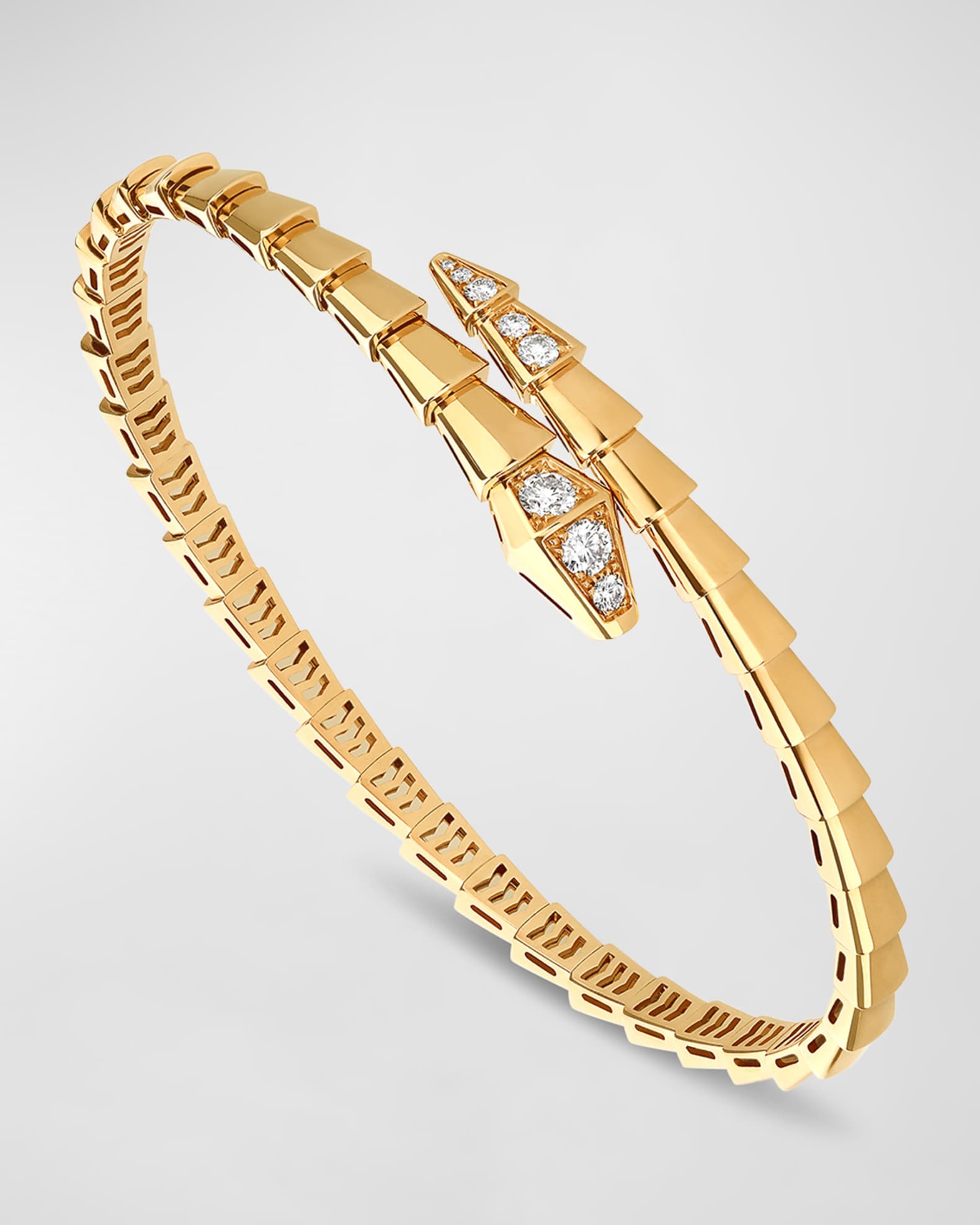 BVLGARI Serpenti Viper 18K Yellow Gold Diamond Bracelet | Neiman Marcus