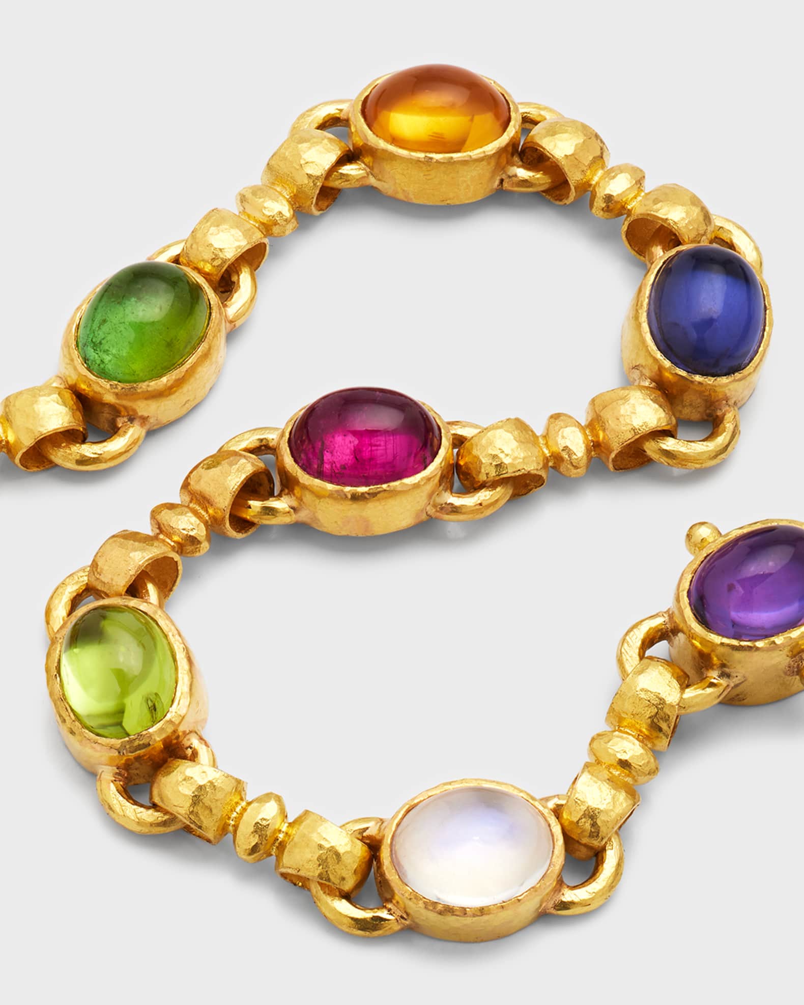 Elizabeth Locke 19K Tutti Frutti Celtic Link Bracelet with Oval ...