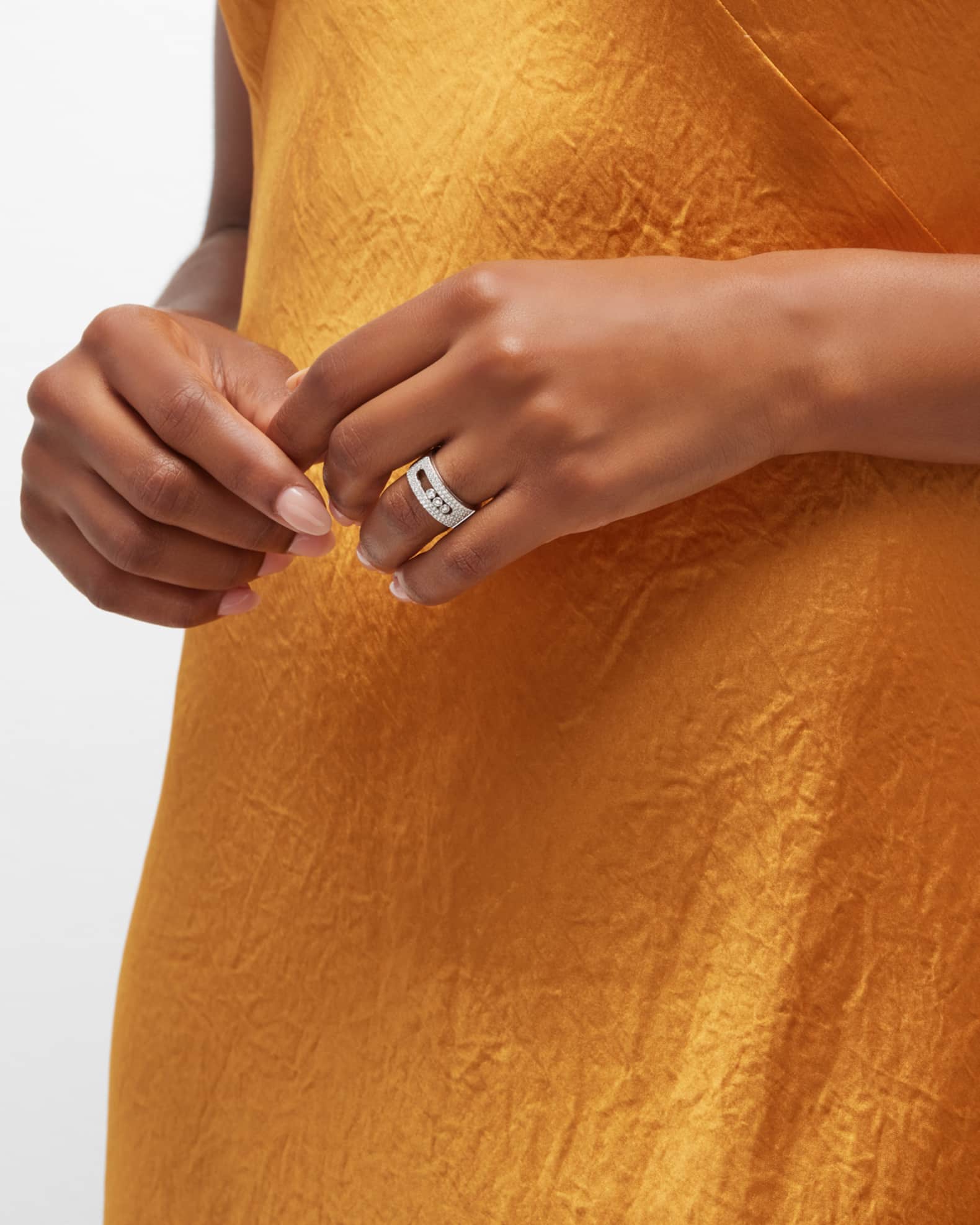 Messika Move Noa 18K White Gold Pave Diamond Large Ring | Neiman Marcus