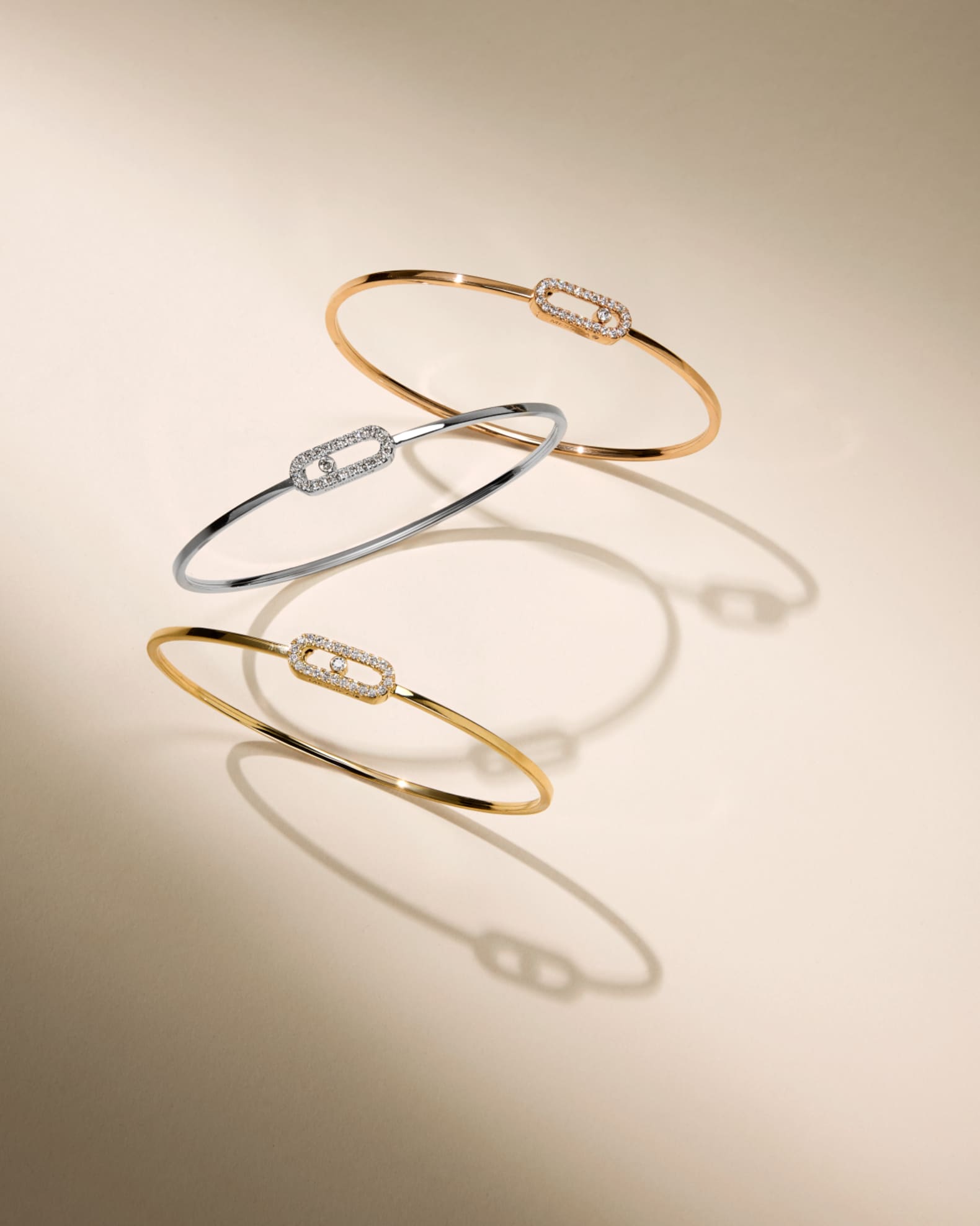 Messika MOVE UNO 18K YELLOW GOLD FREE-MOVING DIAMOND BRACELET | Neiman Marcus