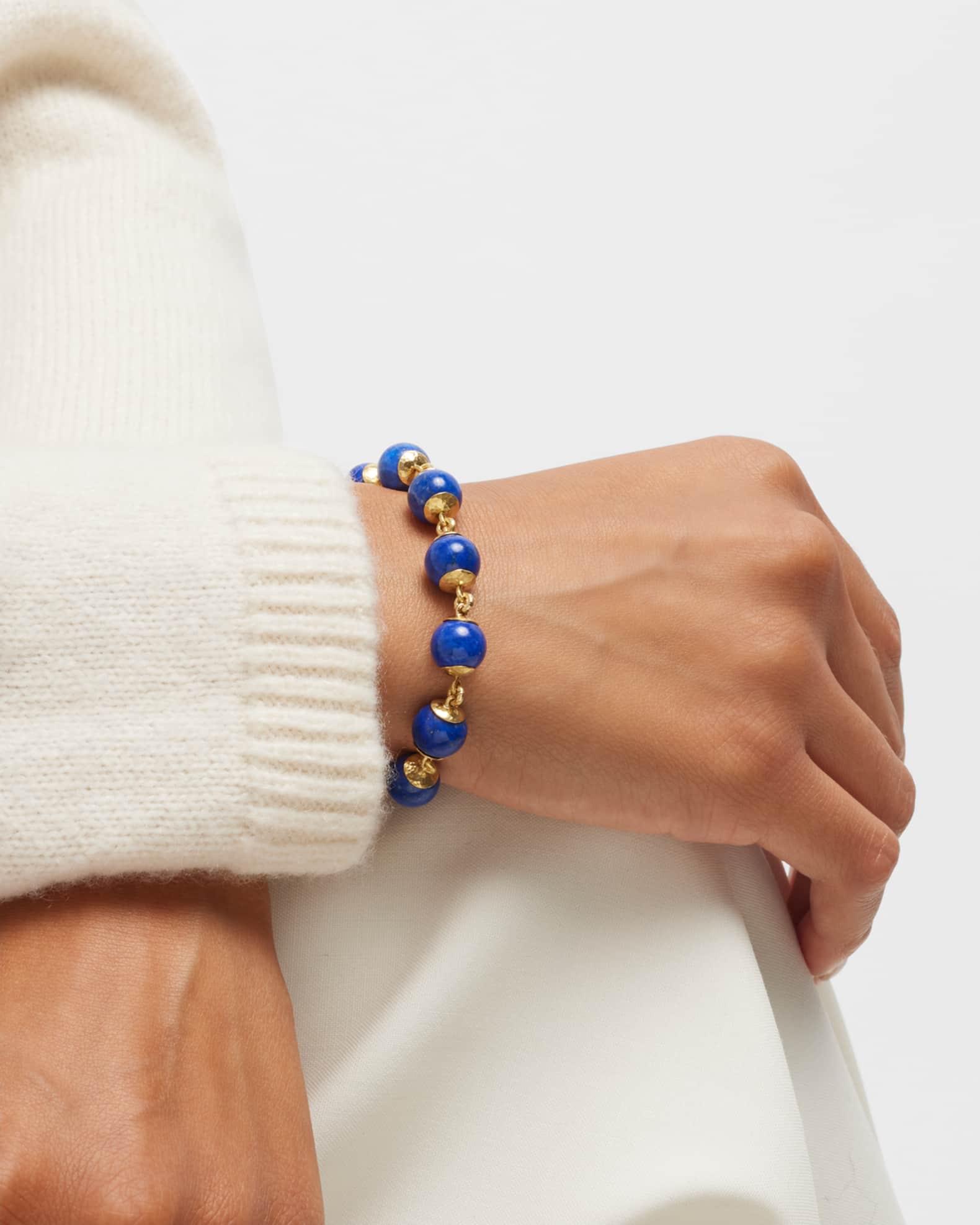 Elizabeth Locke 19K Lapis Bead Bracelet | Neiman Marcus
