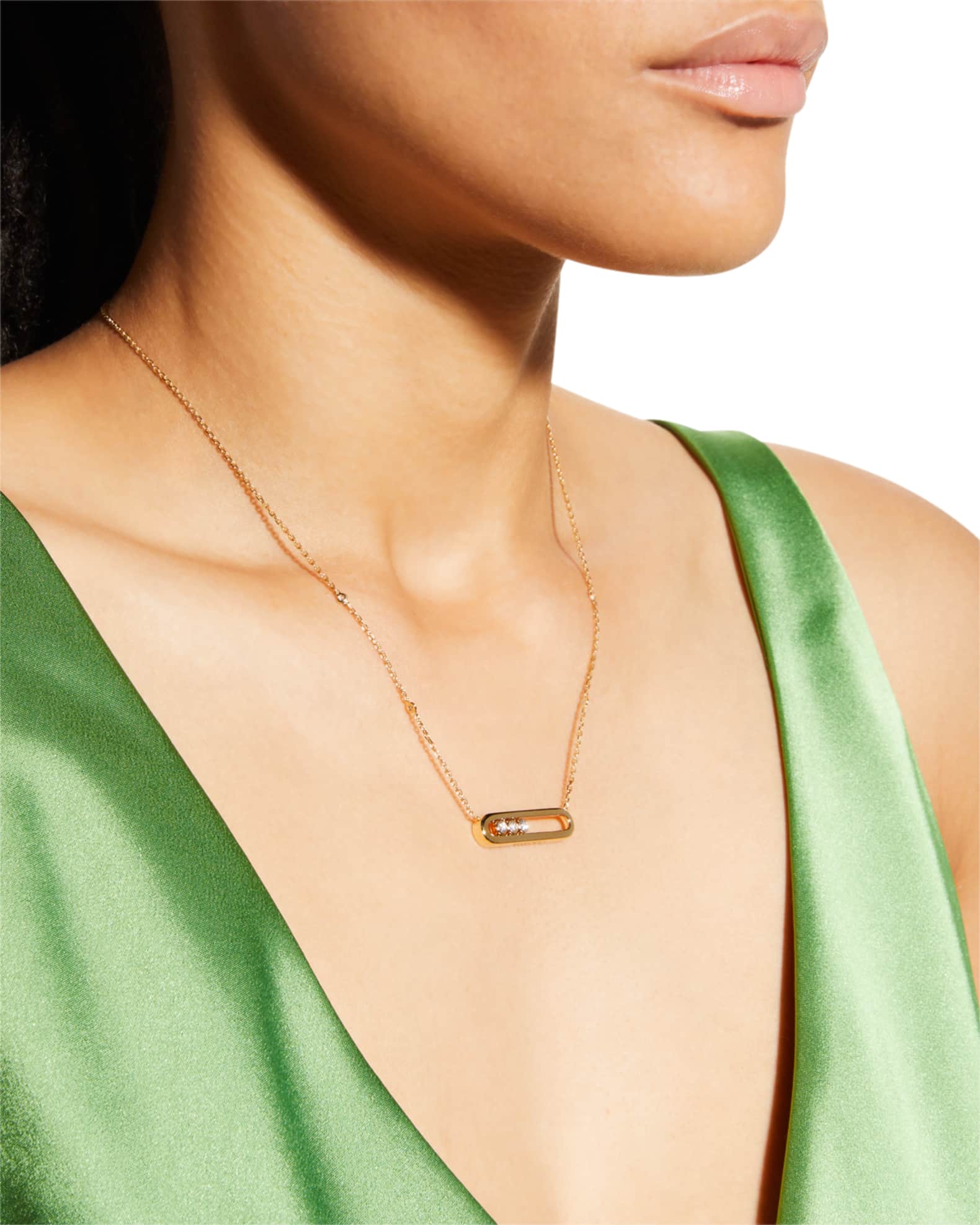 Messika Move 18K Rose Gold Diamond Necklace | Neiman Marcus
