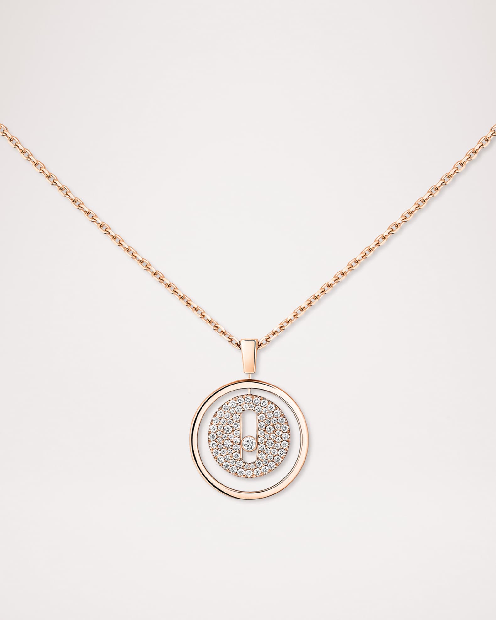 Messika Lucky Move 18k Rose Gold Diamond Pendant Necklace | Neiman Marcus