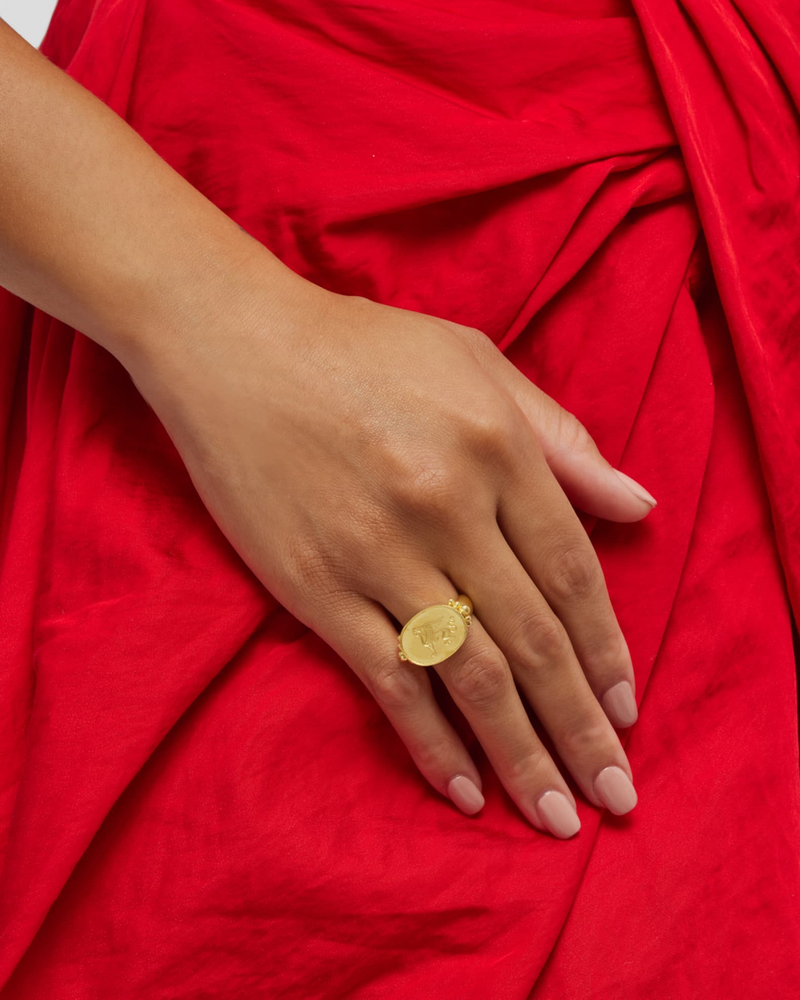 Elizabeth Locke 19K Etruscan Sphinx Ring, Size 6.5 | Neiman Marcus