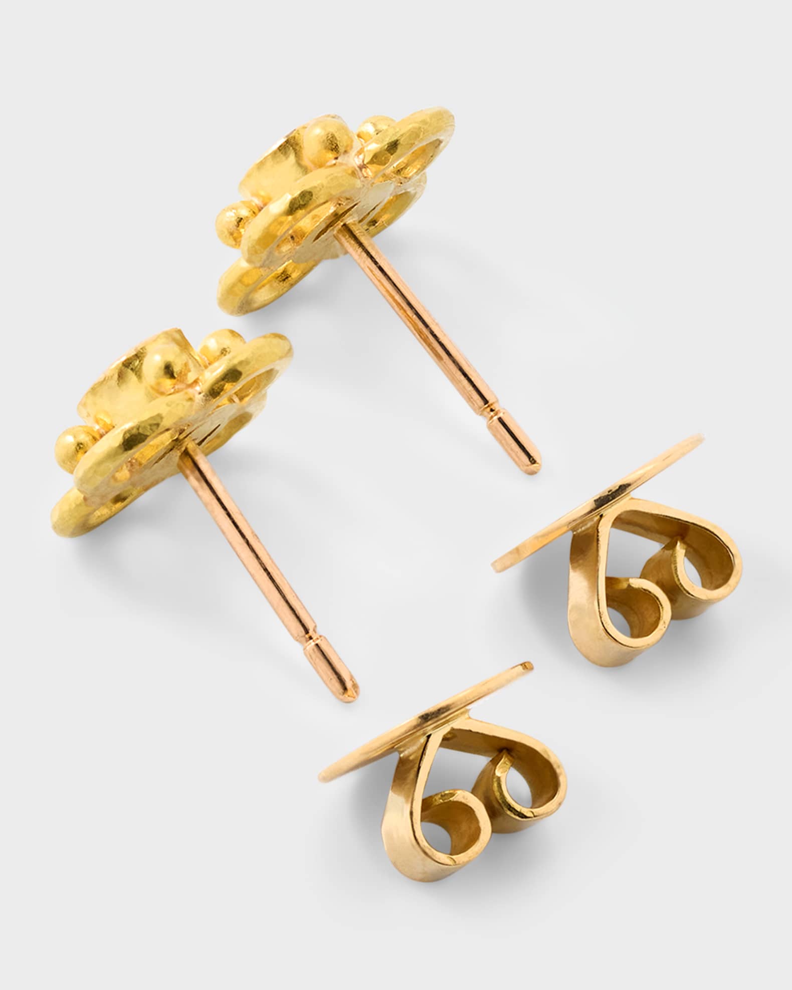 Elizabeth Locke 19K Round Faceted Tsavorite Stud Earrings with Arches ...