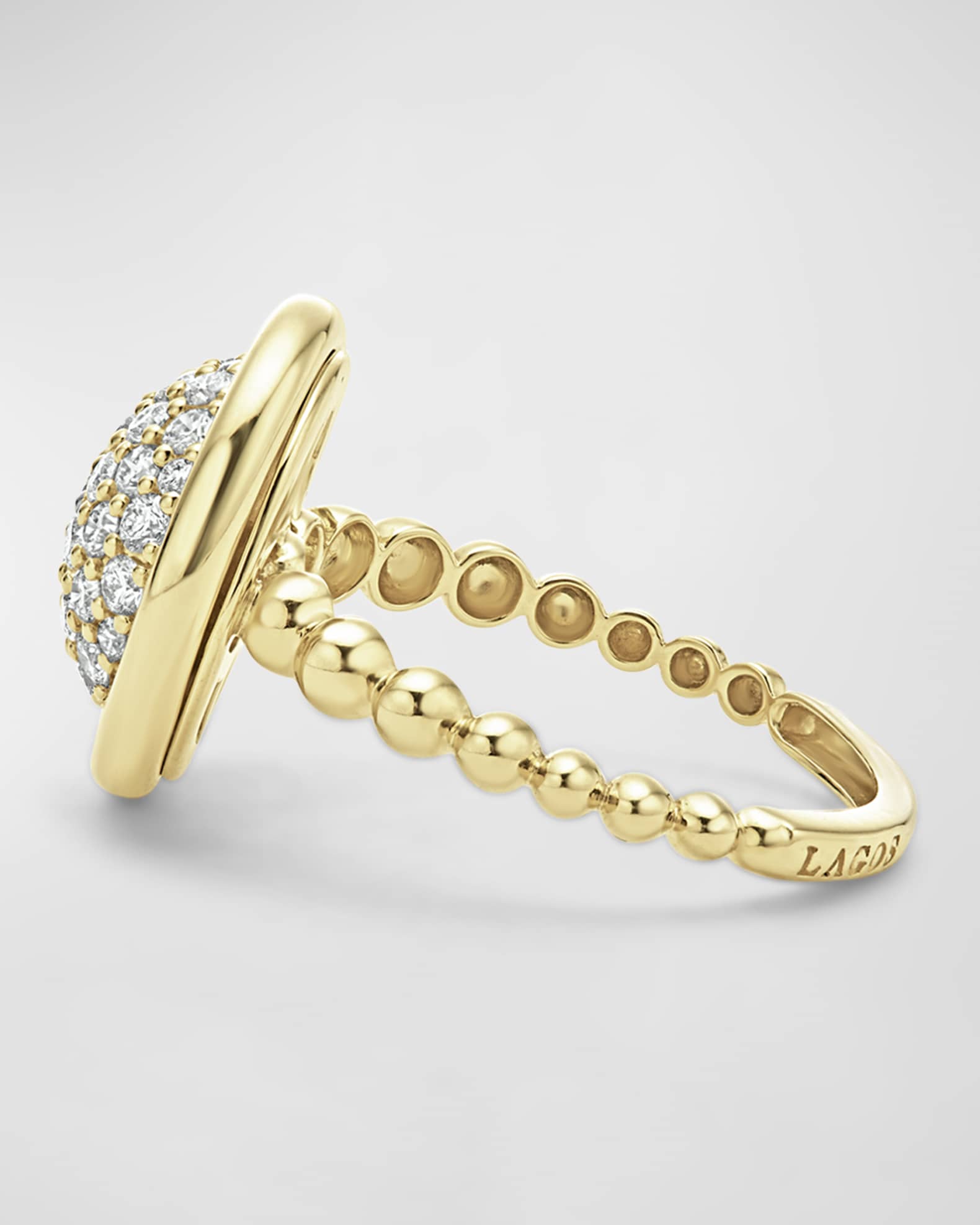 LAGOS 18K Gold Pave Diamond Ring, Size 7 | Neiman Marcus