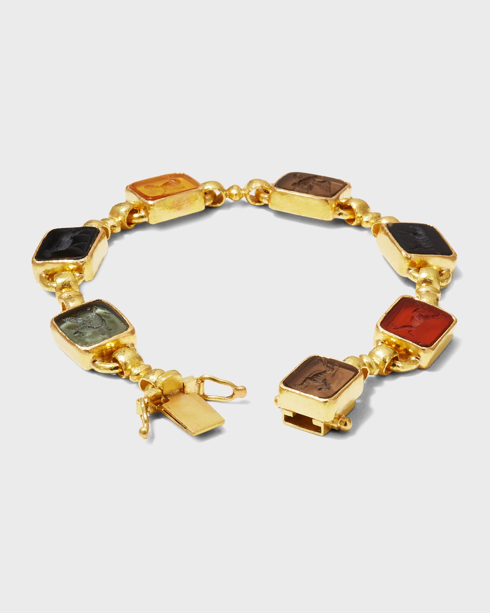 Elizabeth Locke San Remo 15mm Link Bracelet with Dove Branch | Neiman ...