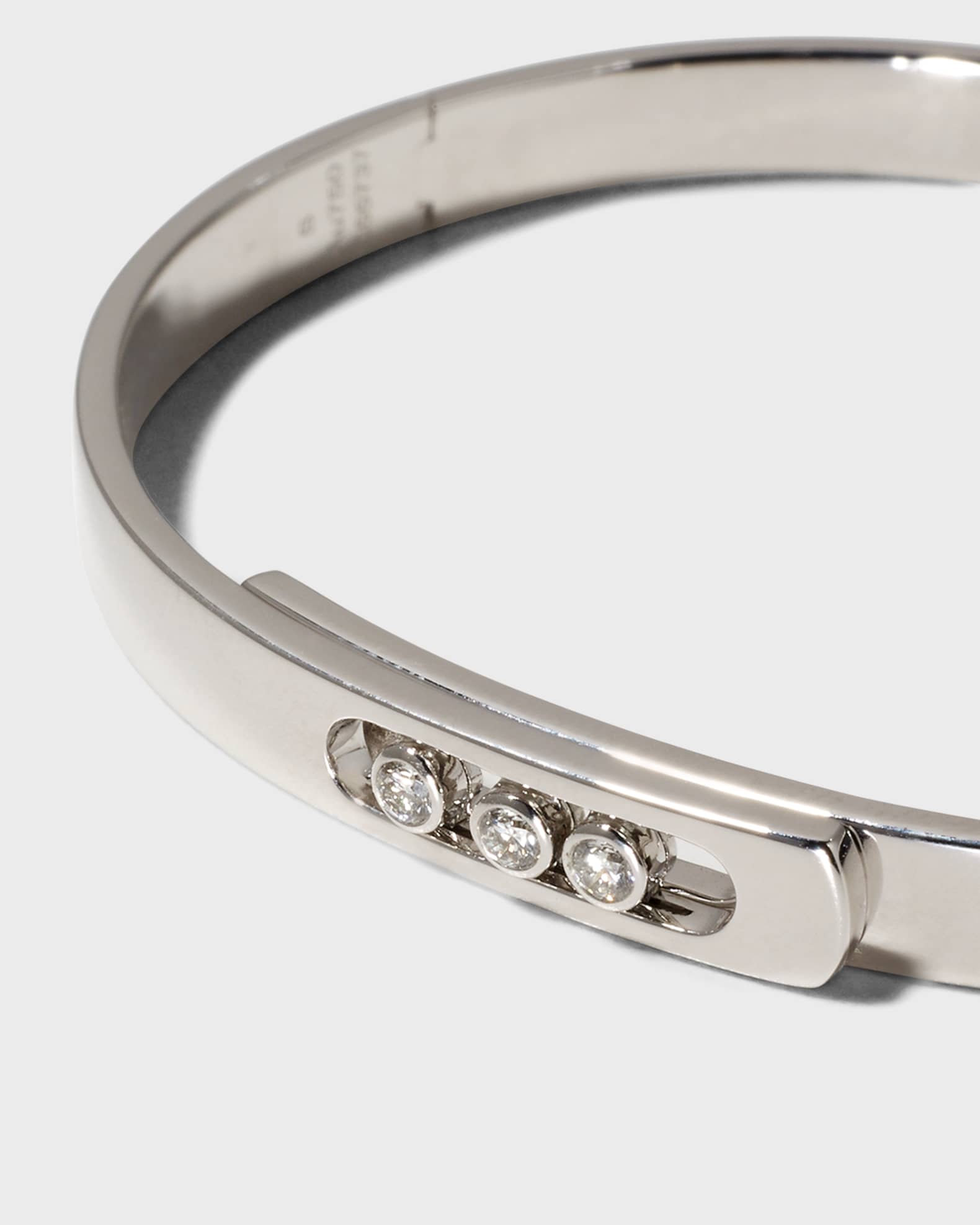 Messika MOVE NOA 18K WHITE GOLD 3-DIAMOND BANGLE | Neiman Marcus