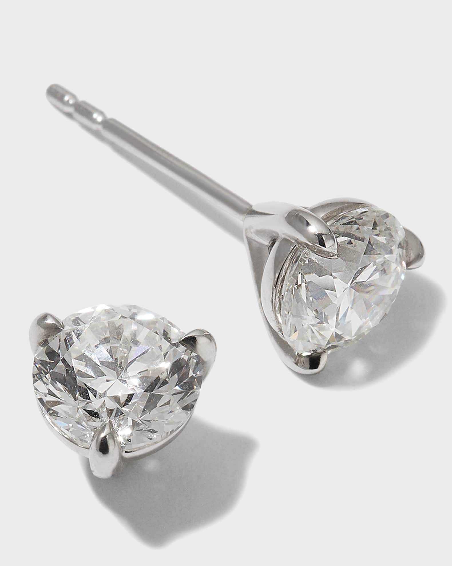 Platinum Diamond Post Earrings | Neiman Marcus