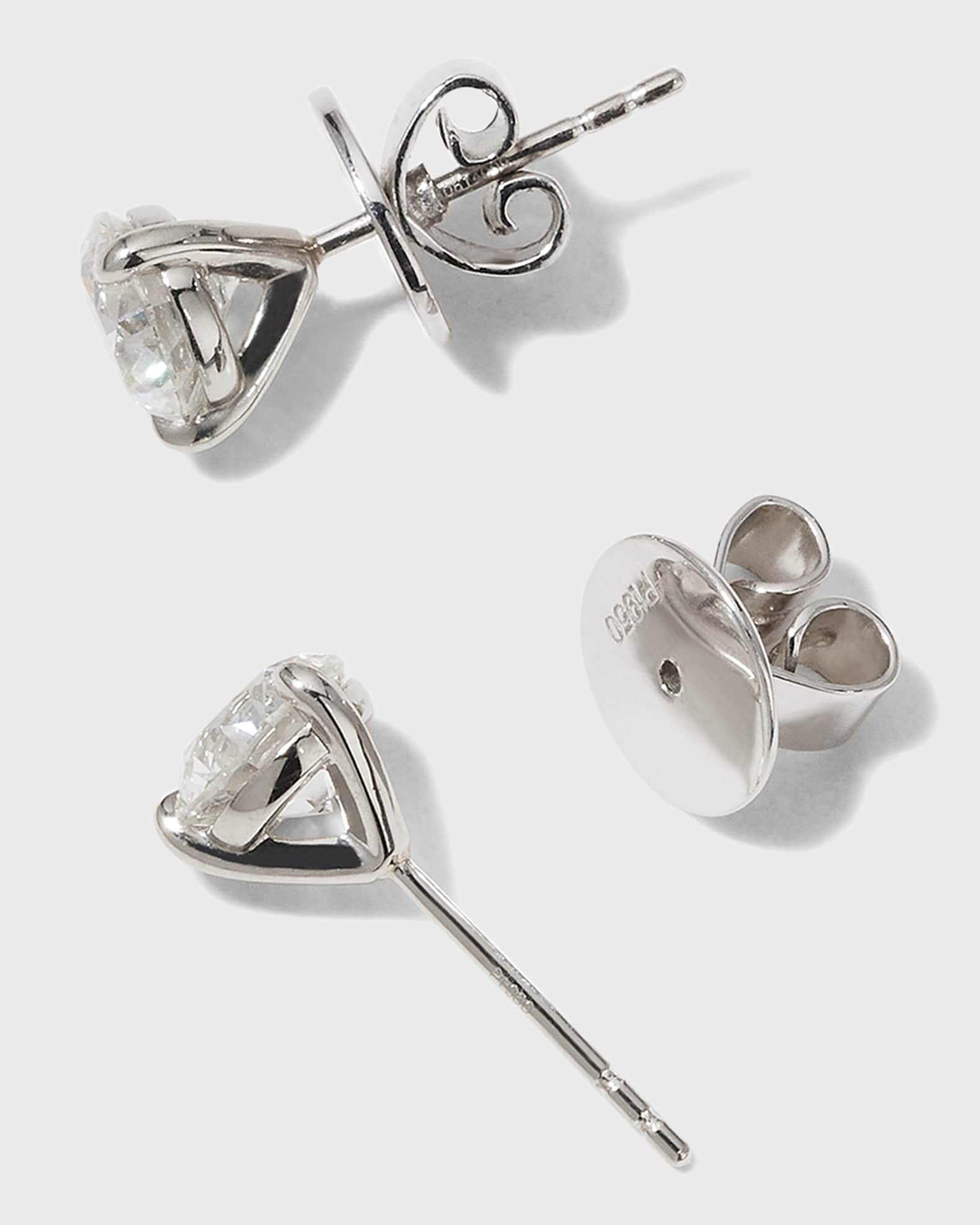 Platinum Diamond Post Earrings | Neiman Marcus
