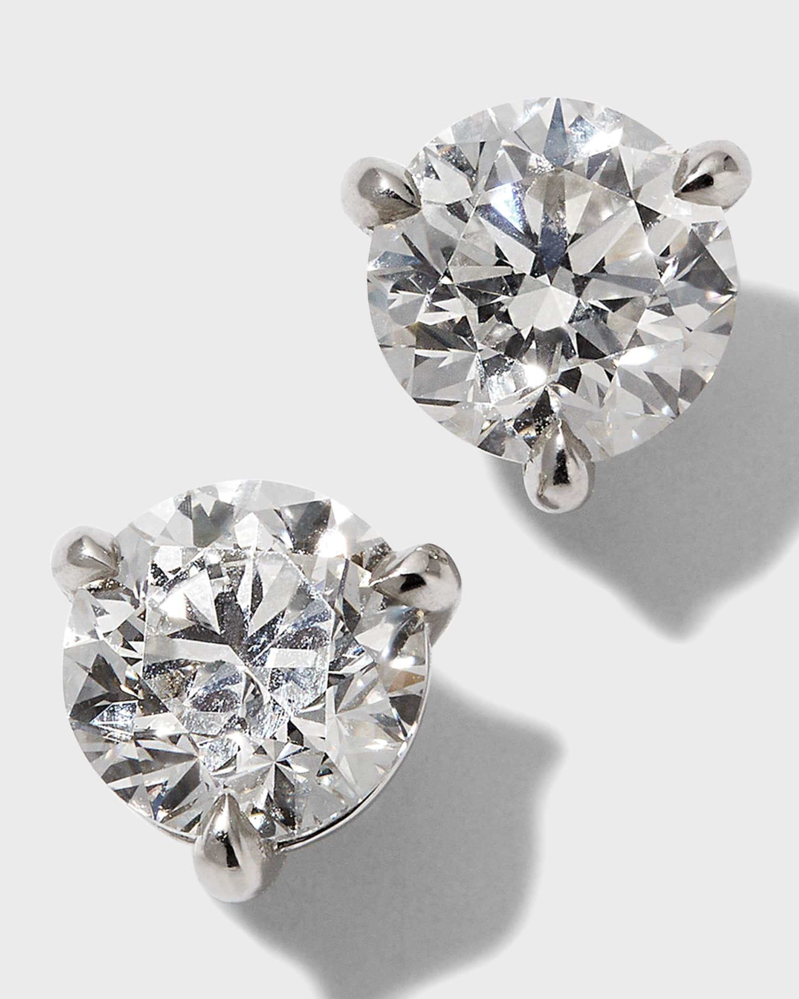 Platinum Diamond Post Earrings | Neiman Marcus