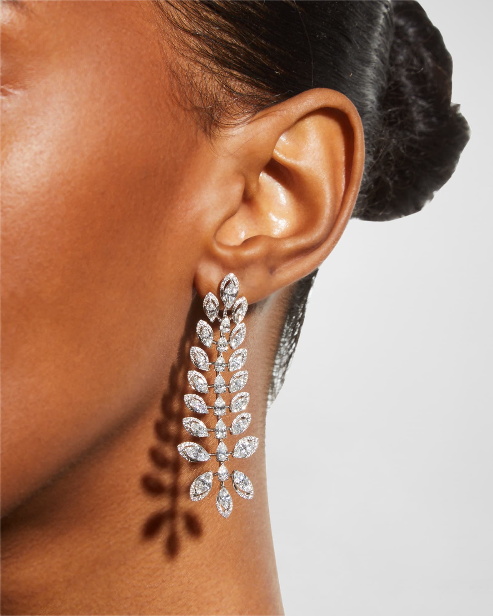 Messika Diamond Catcher 18K White Gold Long Earrings | Neiman Marcus