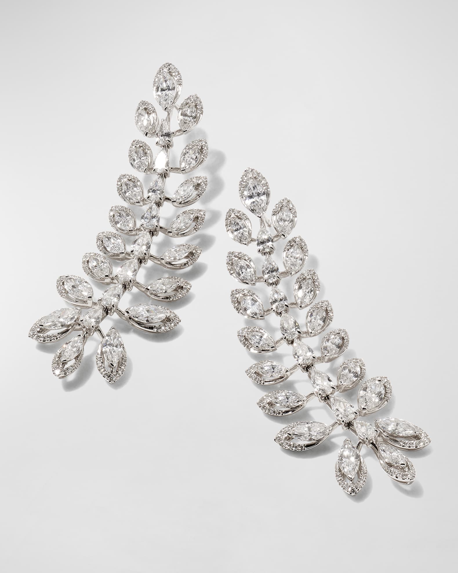 Messika Diamond Catcher 18K White Gold Long Earrings | Neiman Marcus