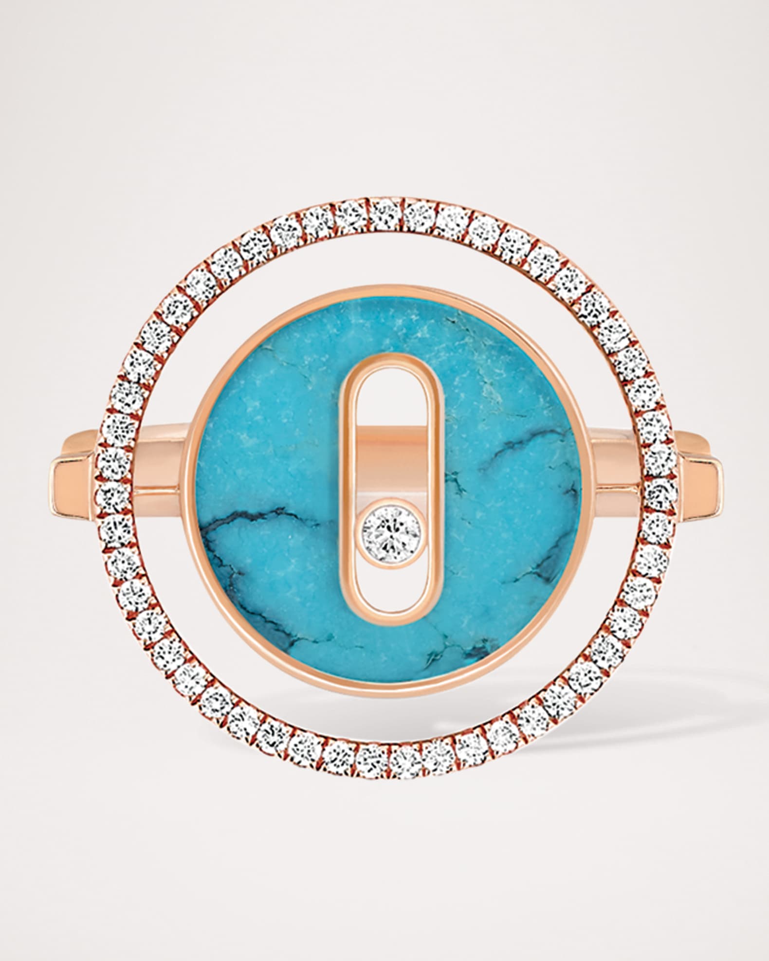 Messika LUCKY MOVE 18K ROSE GOLD DIAMOND TURQUOISE RING | Neiman Marcus Messika LUCKY MOVE 18K ROSE GOLD DIAMOND TURQUOISE RING | Neiman Marcus