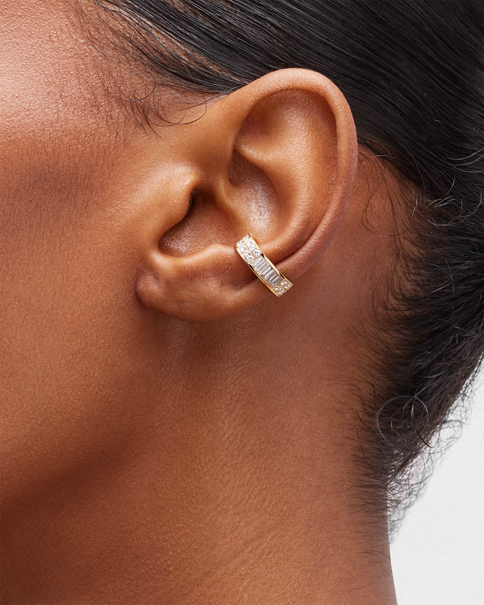 Anita Ko 18k Gold Baguette & Diamond Ear Cuff (Single) | Neiman Marcus