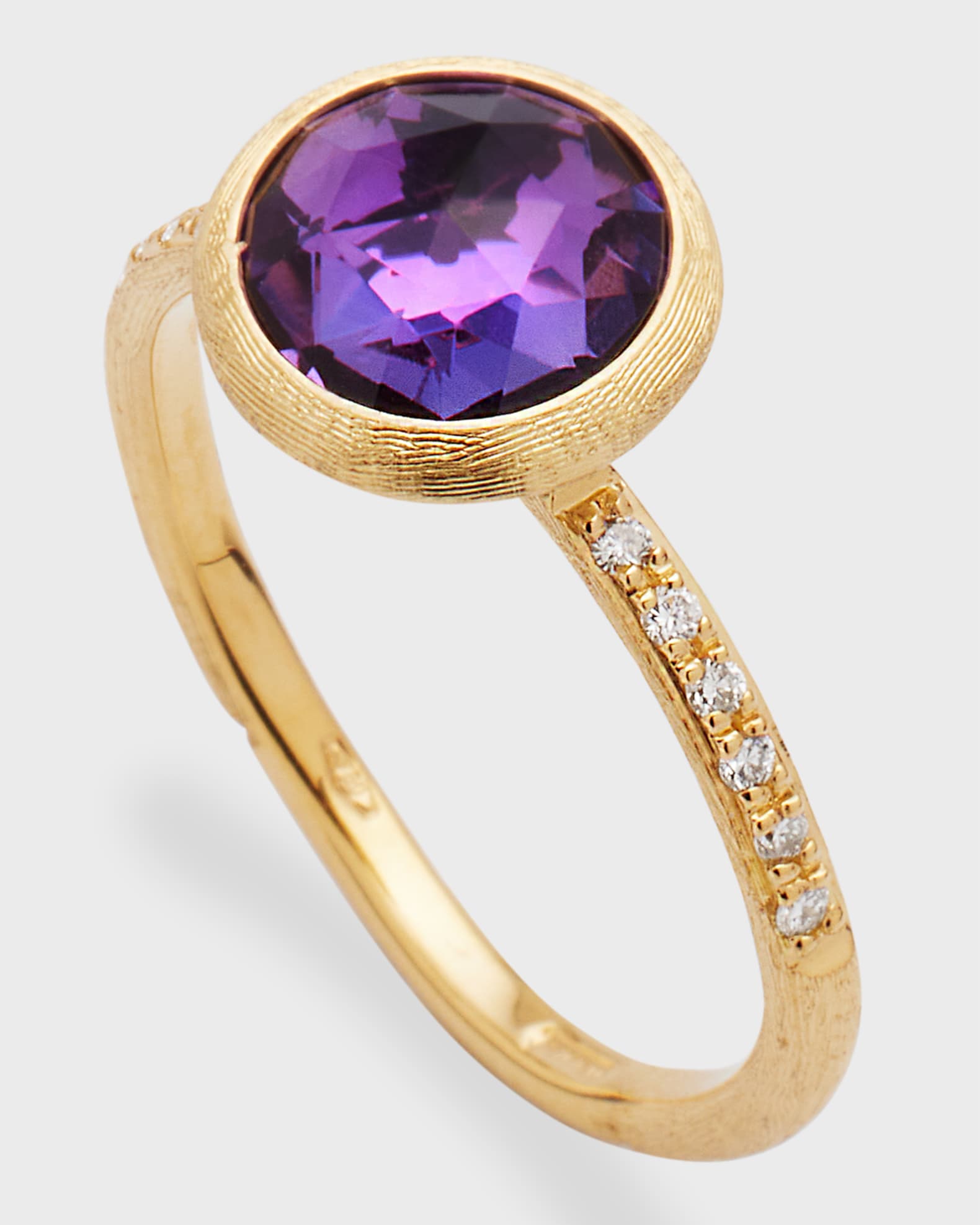 Marco Bicego Jaipur Color 18K Gold Amethyst & Diamond Stackable Ring ...