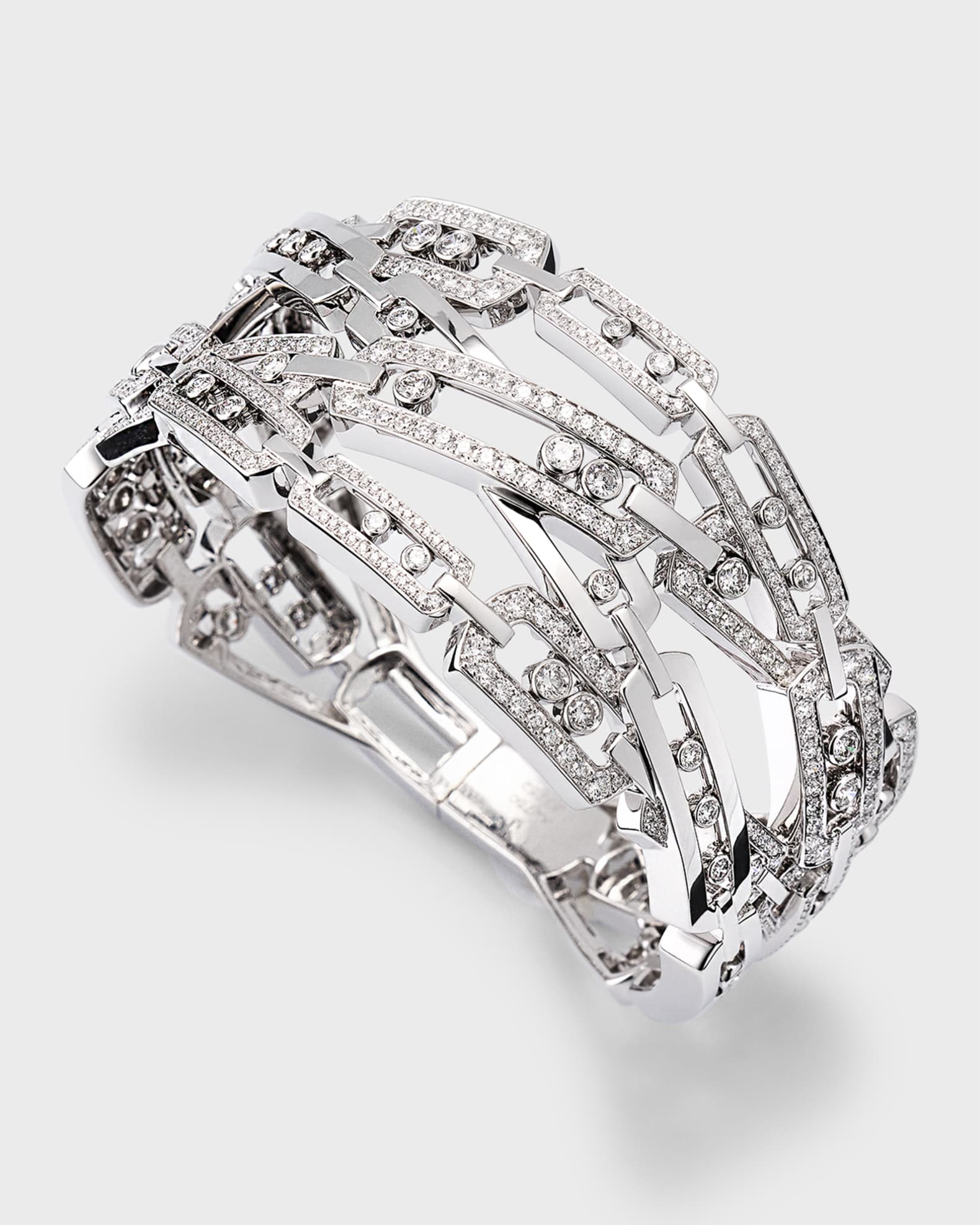 Messika 18K WHITE GOLD MOVE INFINI MEDIUM CUFF | Neiman Marcus