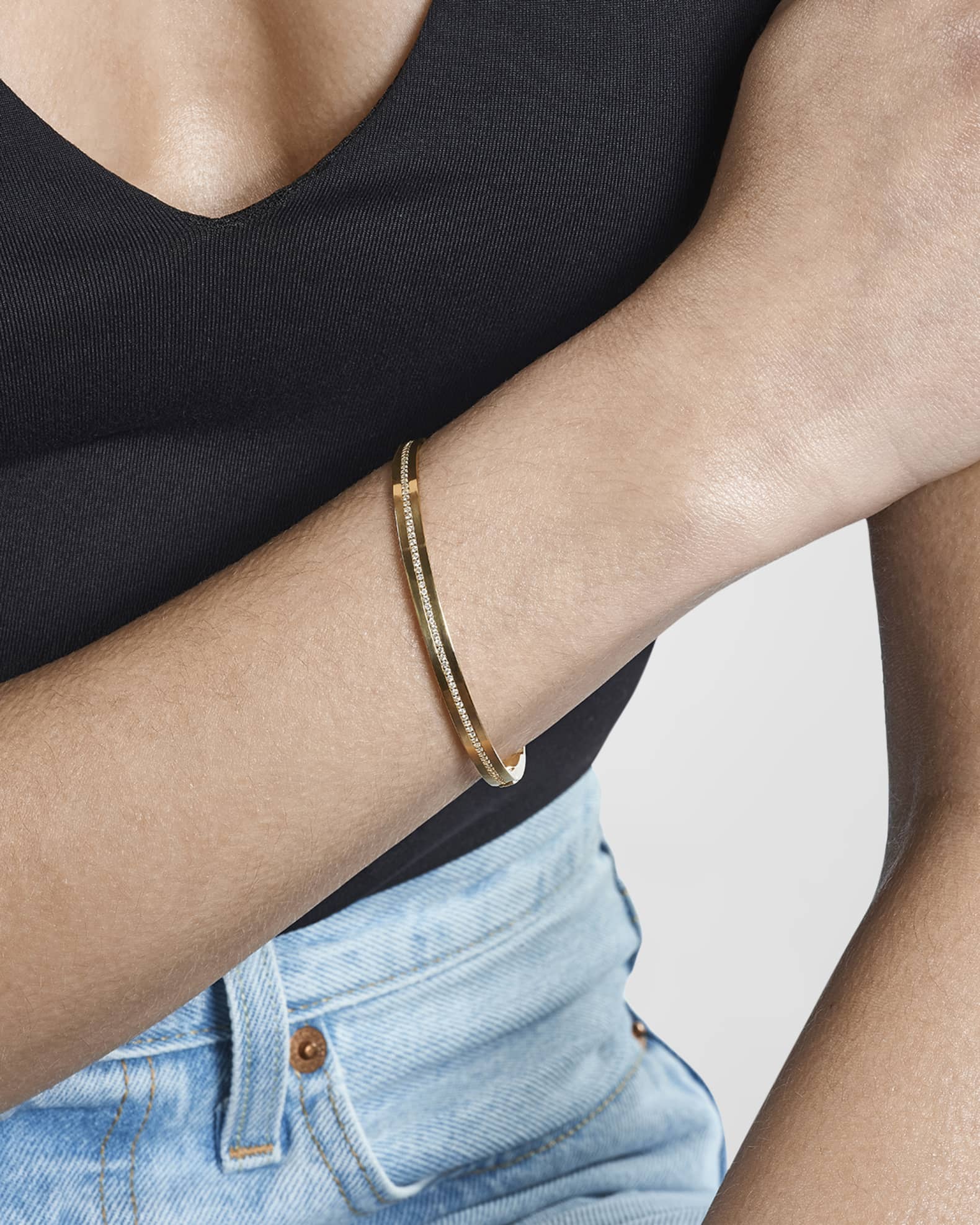 LANA Flawless Vanity Single Row Diamond Hinge Bangle | Neiman Marcus