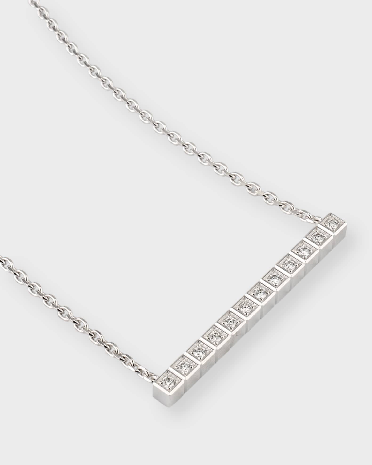 Chopard 18K White Gold Ice Cube Bar Necklace | Neiman Marcus