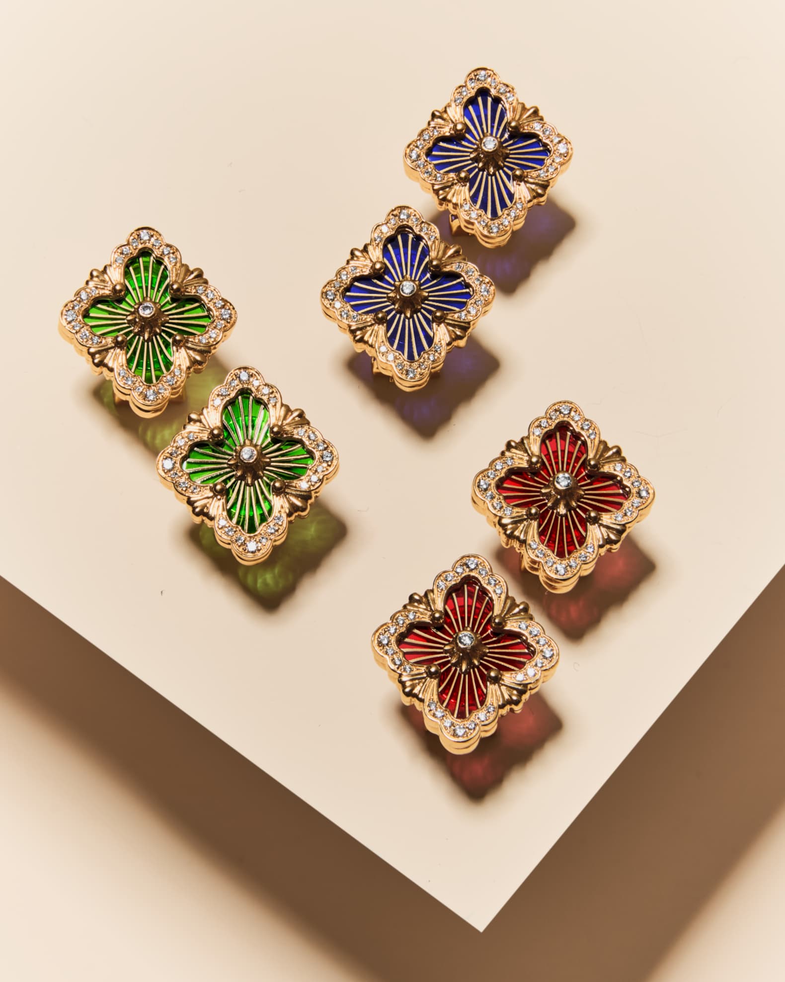 Opera Tulle 18K Enamel Diamond Earrings | Neiman Marcus