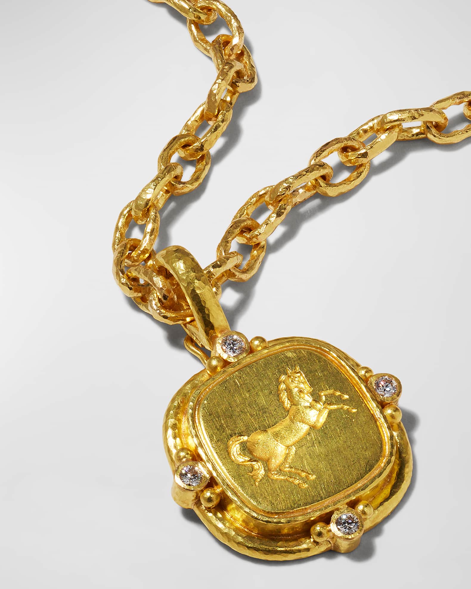 Elizabeth Locke 19K Rearing Horse Diamond Pendant | Neiman Marcus