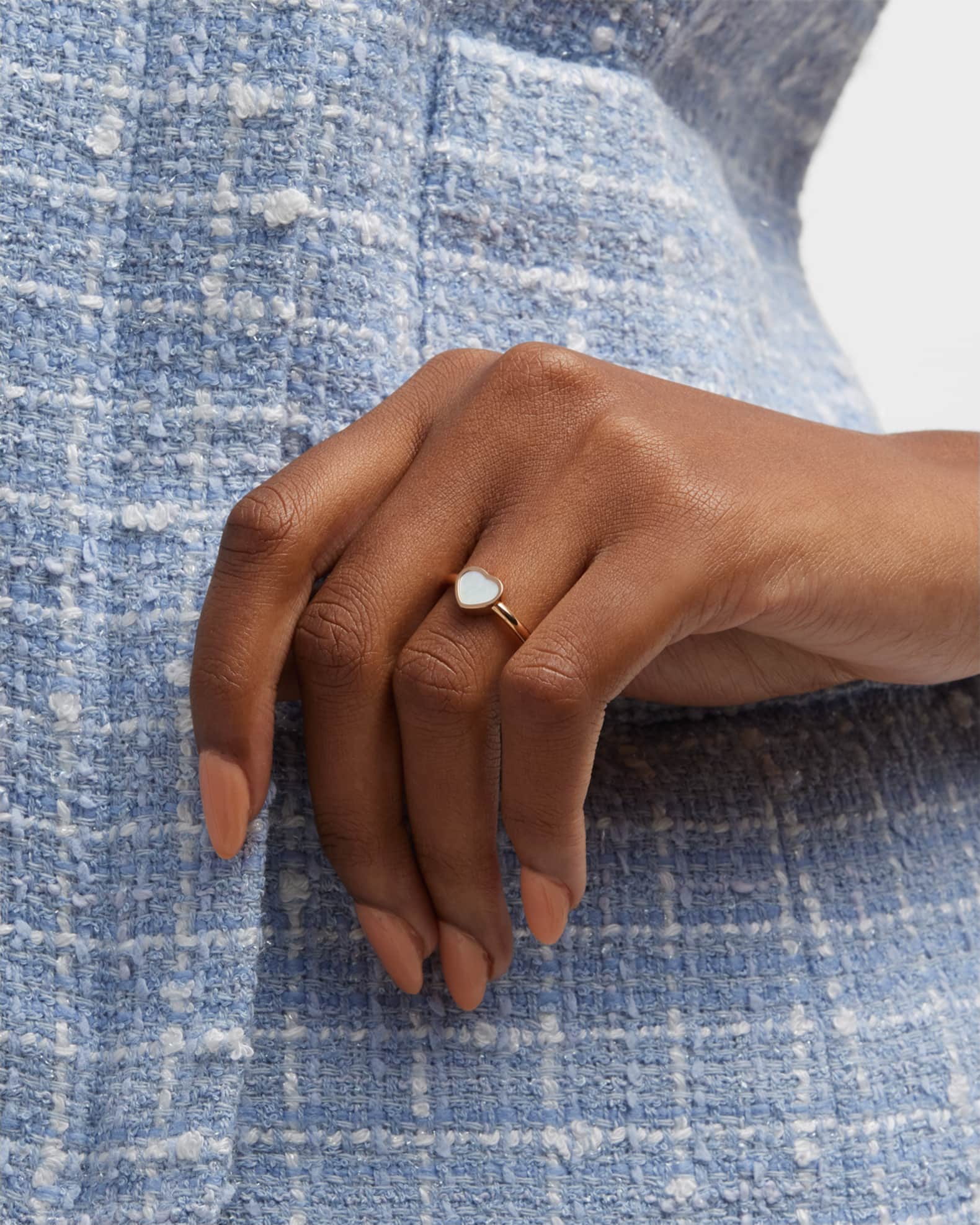 Chopard Happy Hearts 18K Rose Gold Mother-of-Pearl Ring | Neiman Marcus
