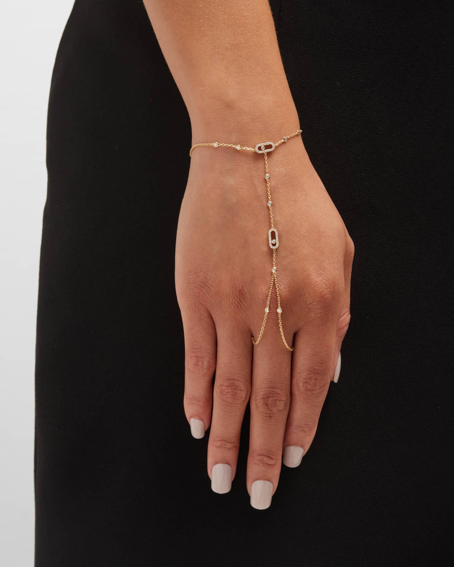Messika Move Uno 18K Yellow Gold Diamond Hand Bracelet | Neiman Marcus