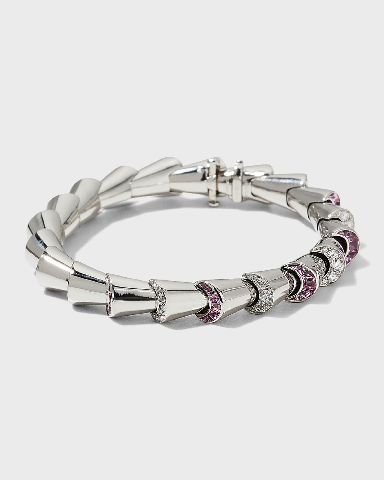 Oscar Heyman Platinum Pink Sapphire and Diamond Cornucopia Bracelet ...
