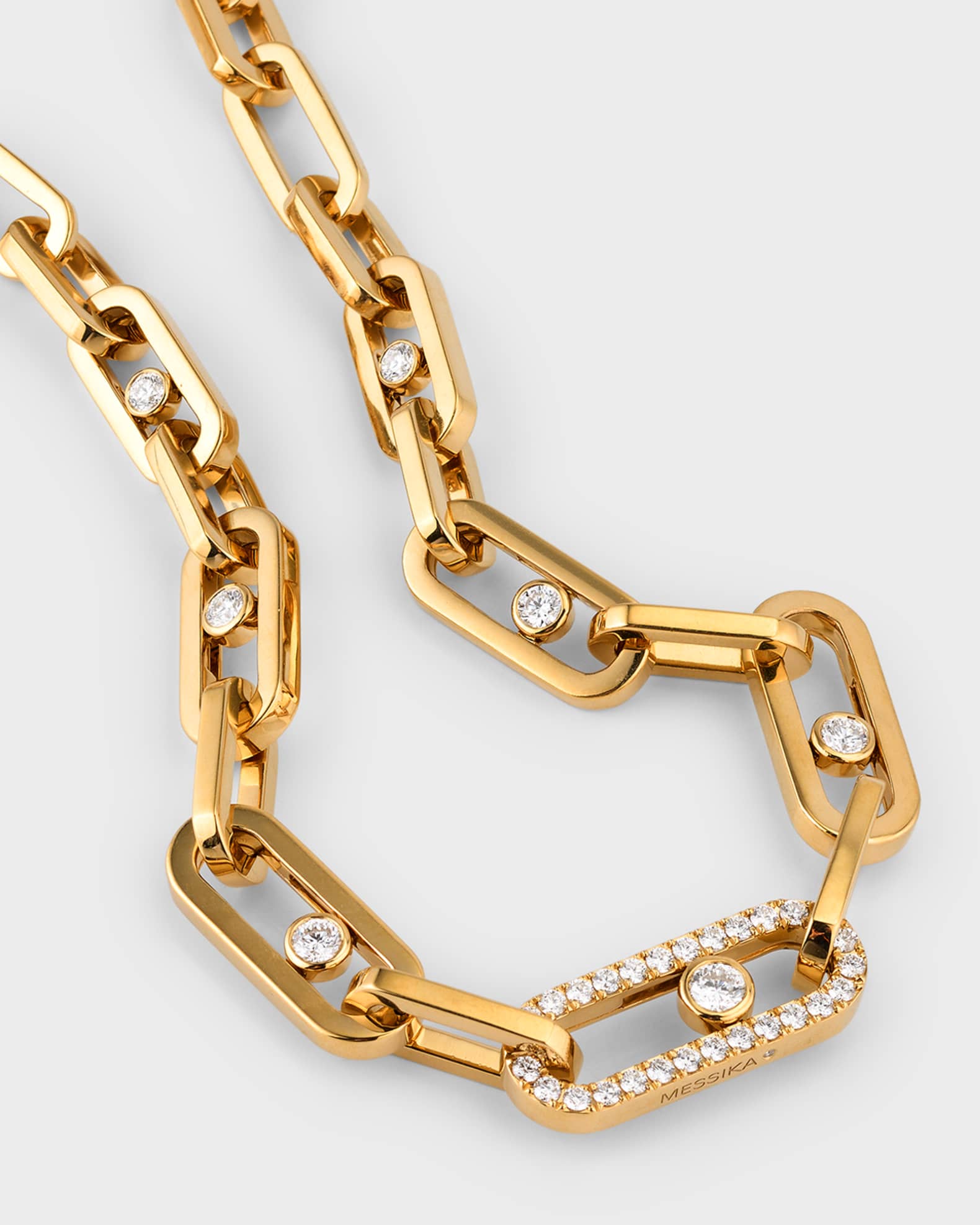 Messika MOVE LINK 18K YELLOW GOLD DIAMOND NECKLACE | Neiman Marcus