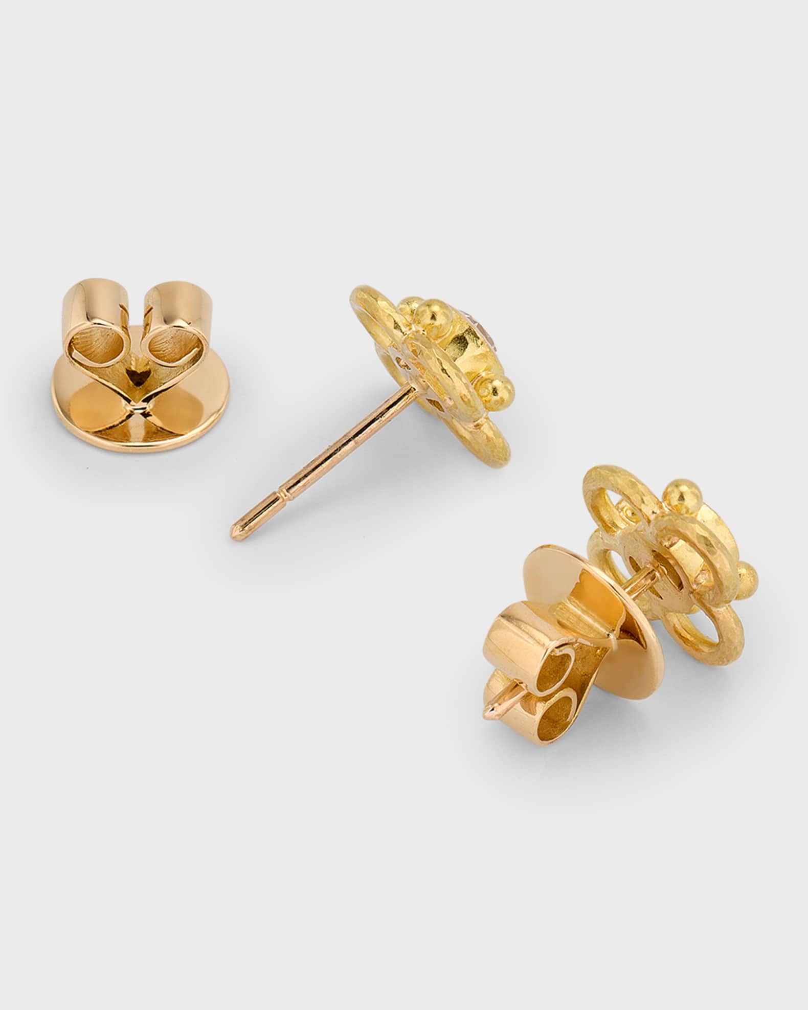 Elizabeth Locke 19K Round 4mm Diamond Stud Earrings with Wire Arches ...