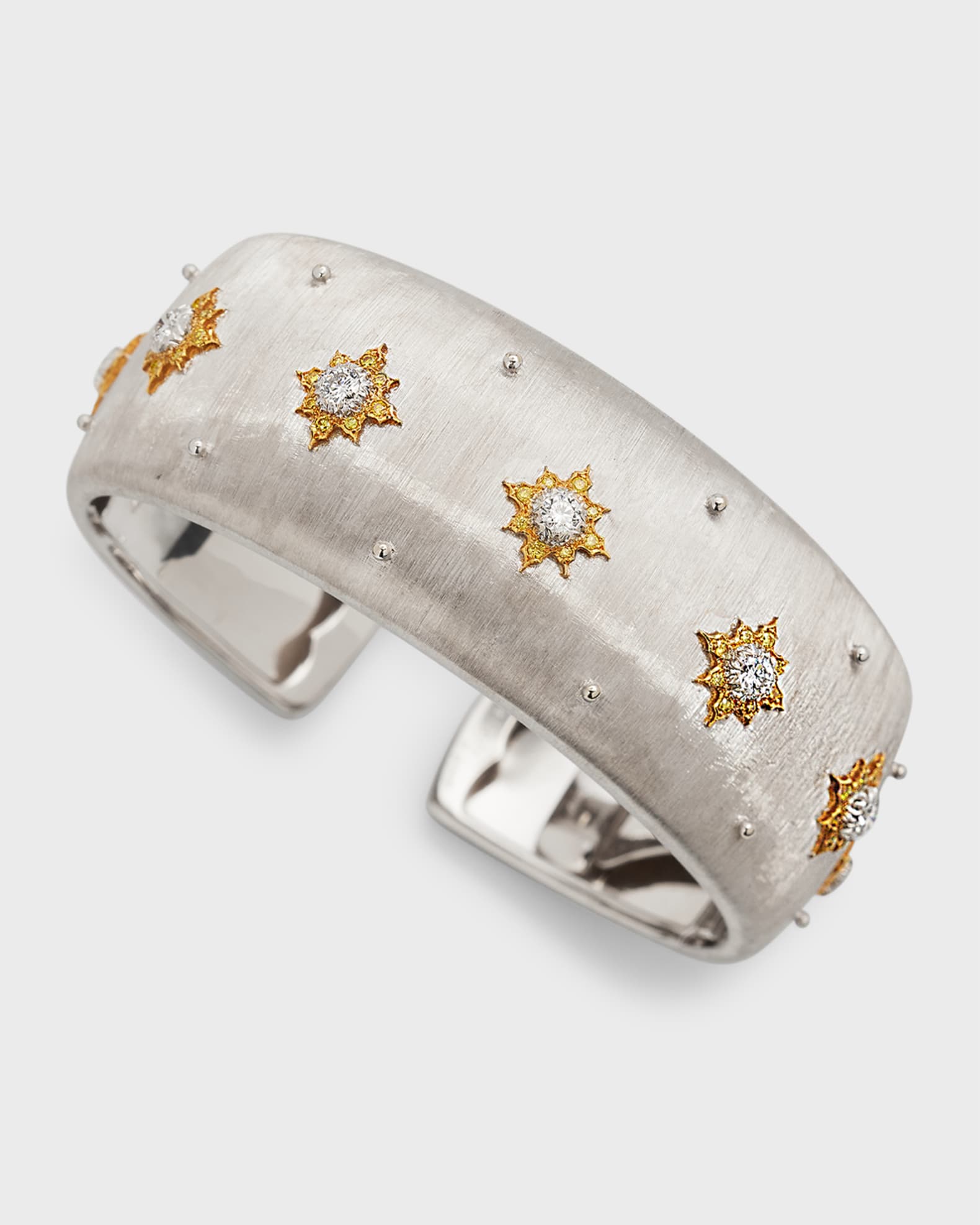 Buccellati Macri Giglio 18K Gold 7-Diamond Cuff | Neiman Marcus