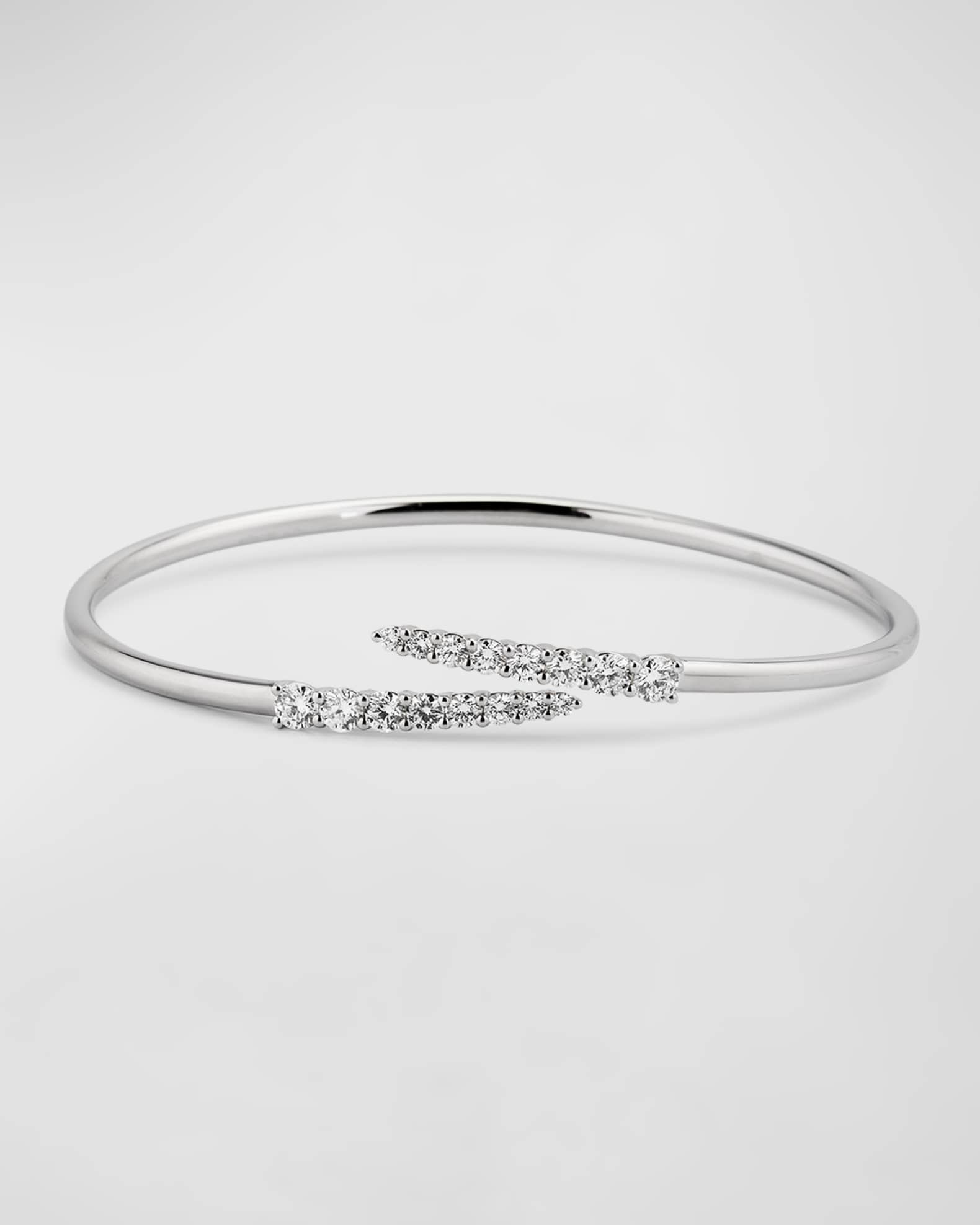 White Gold Diamond Bypass Bracelet | Neiman Marcus