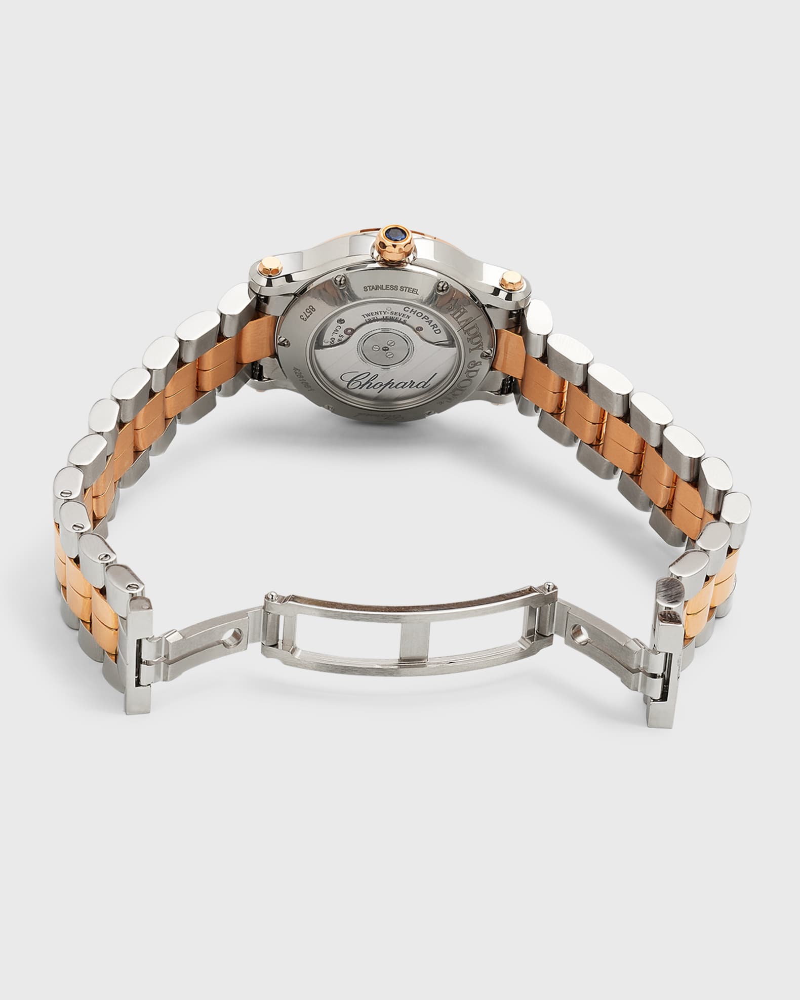 Chopard Happy Sport 30mm 18K Rose Gold & Steel Diamond Bezel Watch ...