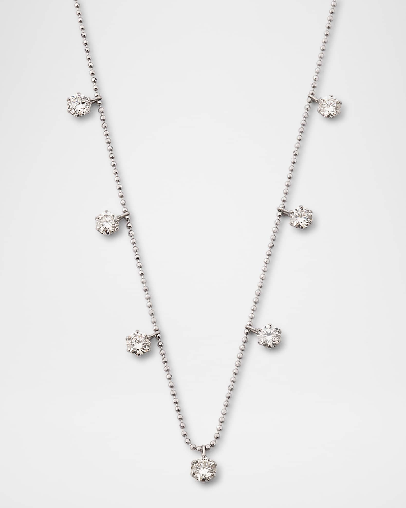 Graziela Gems 18K White Gold Medium Floating Diamond Necklace | Neiman ...