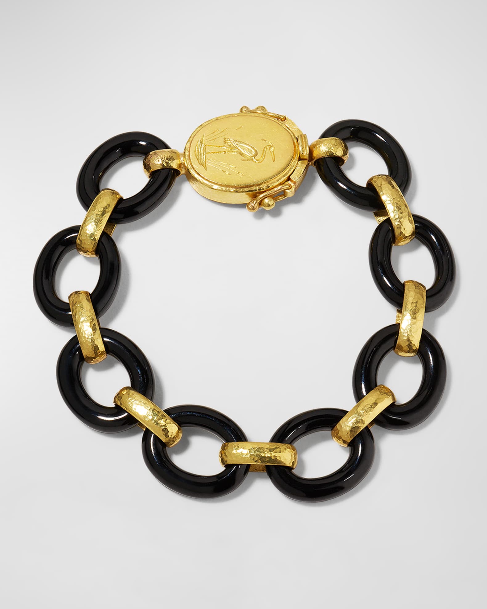 Elizabeth Locke 19K Gold and Black Jade Bracelet | Neiman Marcus