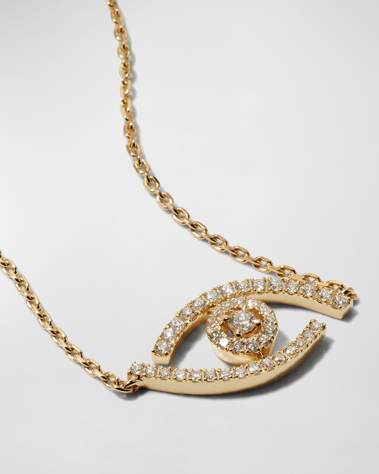 Messika LUCKY EYE 18K YELLOW GOLD PAVE DIAMOND BRACELET | Neiman Marcus
