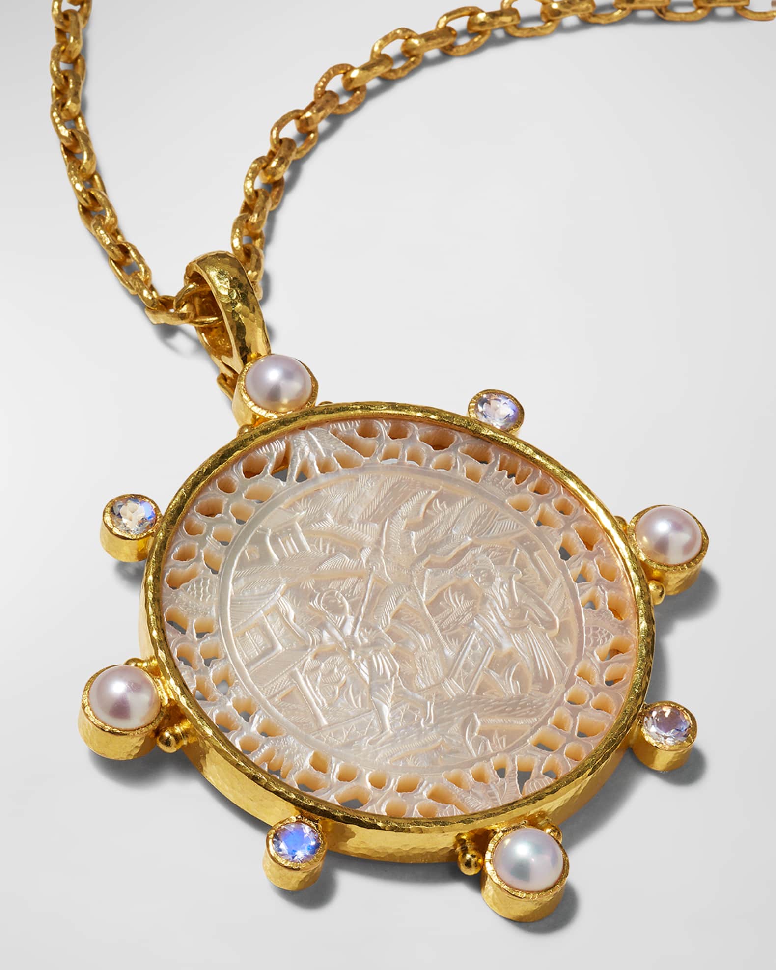 Elizabeth Locke Chinese Gambling Counter Intaglio Pendant | Neiman Marcus